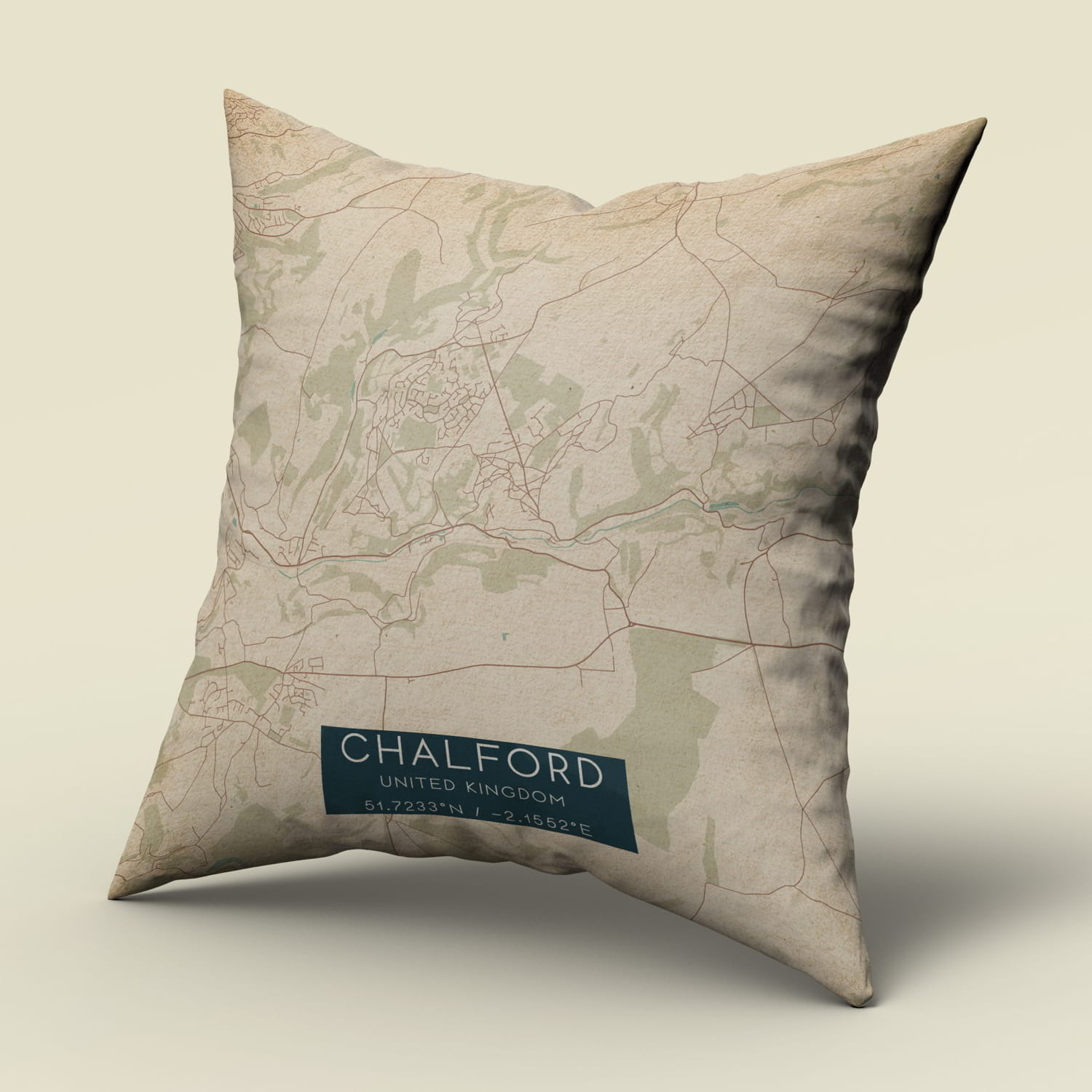 Vintage Chalford United Kingdom Map Pillow, Custom Double Sided Pillow ...