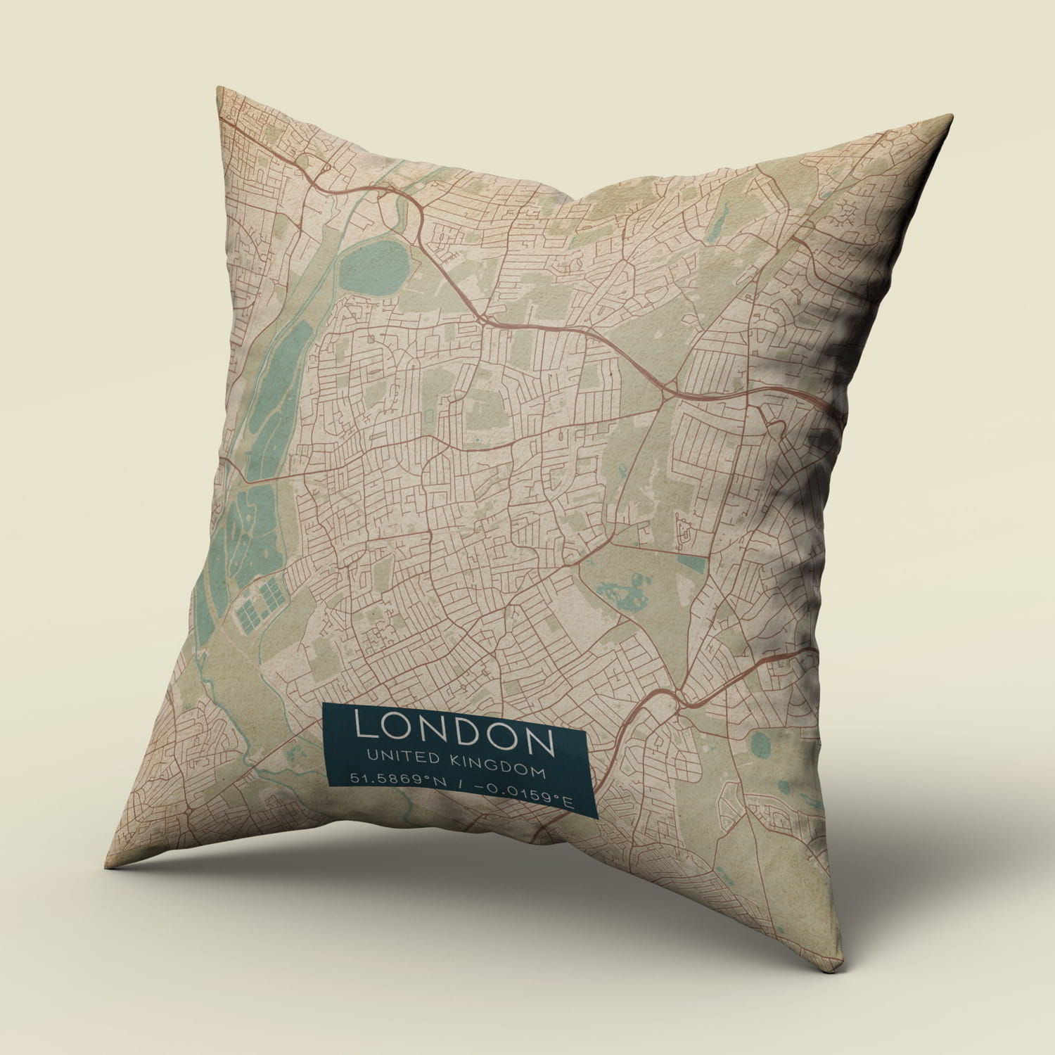 Vintage Walthamstow United Kingdom Map Pillow, Custom Double Sided ...