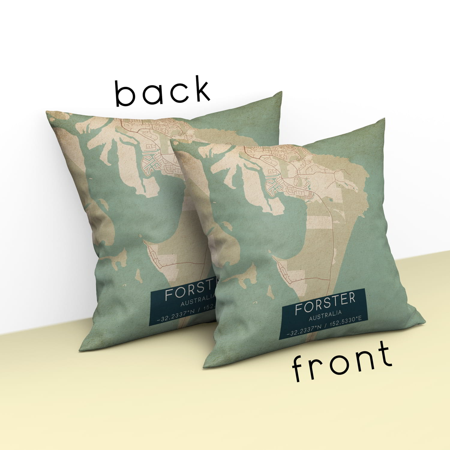 Vintage Forster Australia Map Pillow, Custom Double Sided Pillow ...