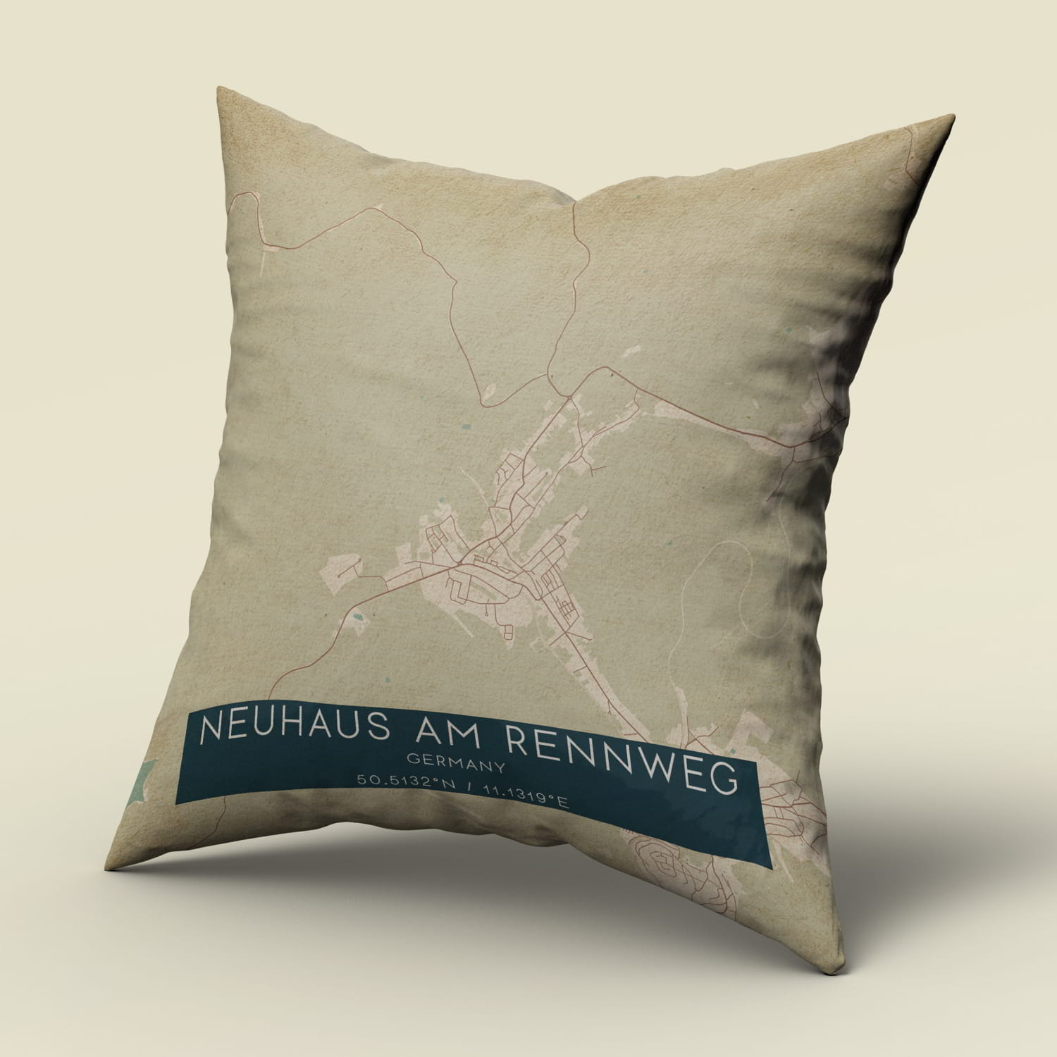 Vintage Neuhaus am Rennweg Germany Map Pillow, Custom Double Sided ...