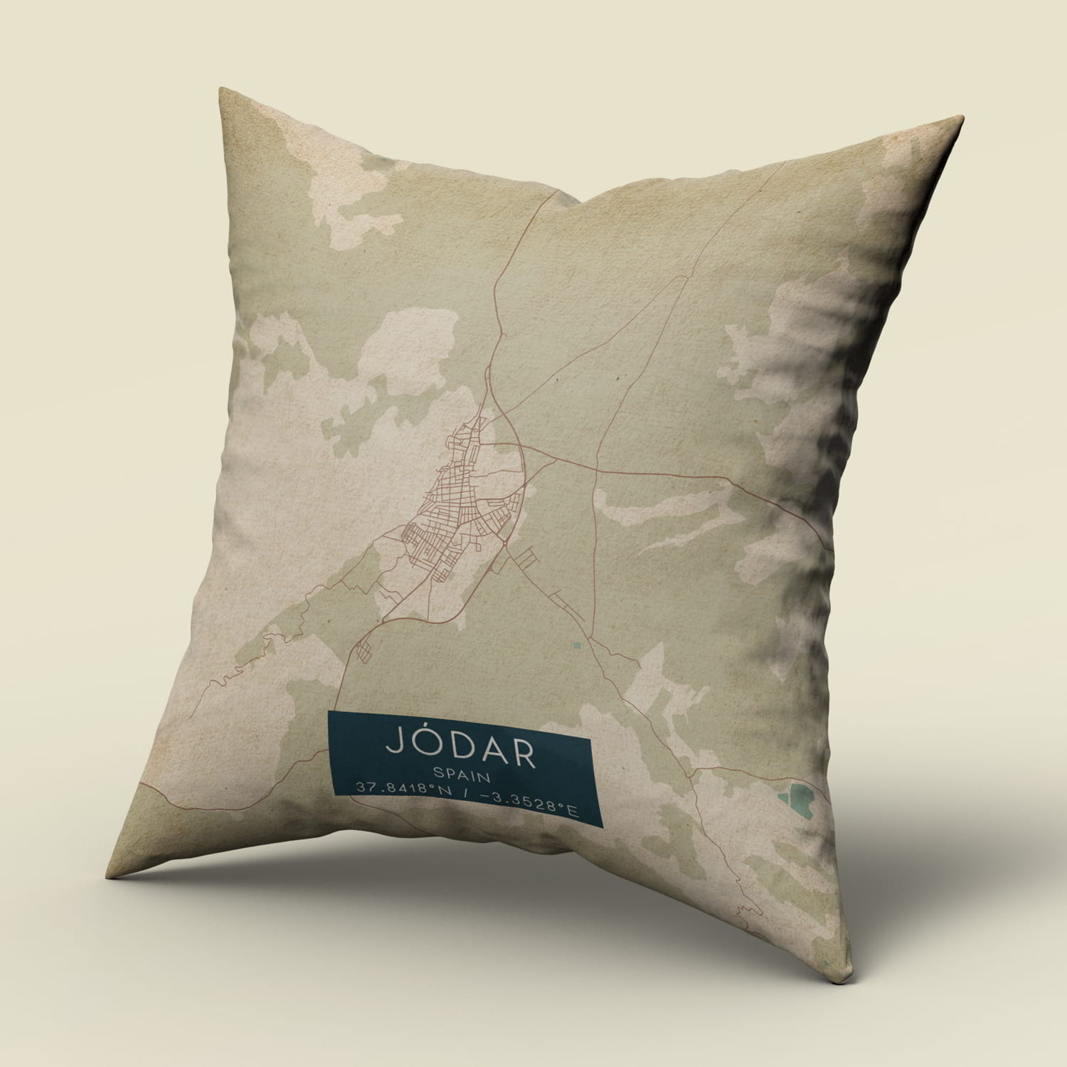 Vintage Jodar Spain Map Pillow, Custom Double Sided Pillow - Custom ...
