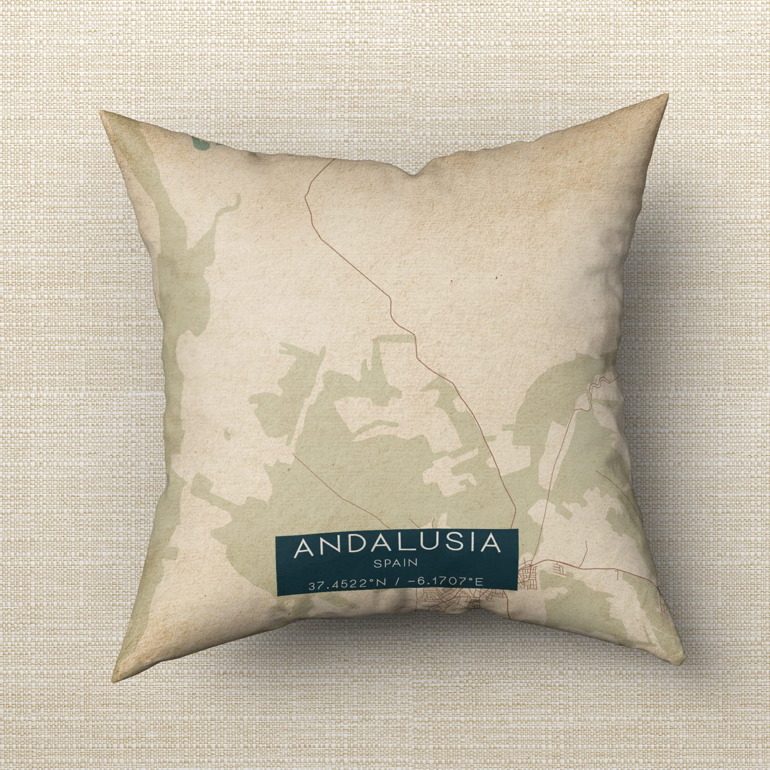Vintage Olivares Spain Map Pillow, Custom Double Sided Pillow - Custom ...