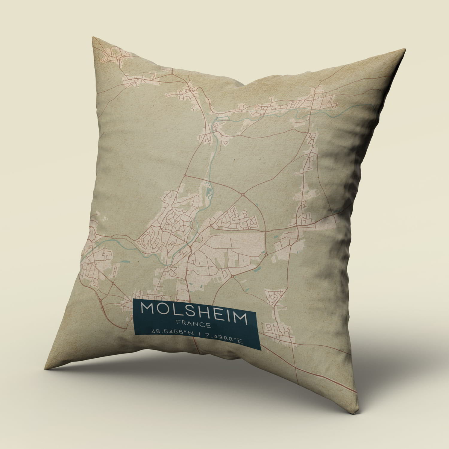 Vintage Molsheim France Map Pillow, Custom Double Sided Pillow - Custom ...