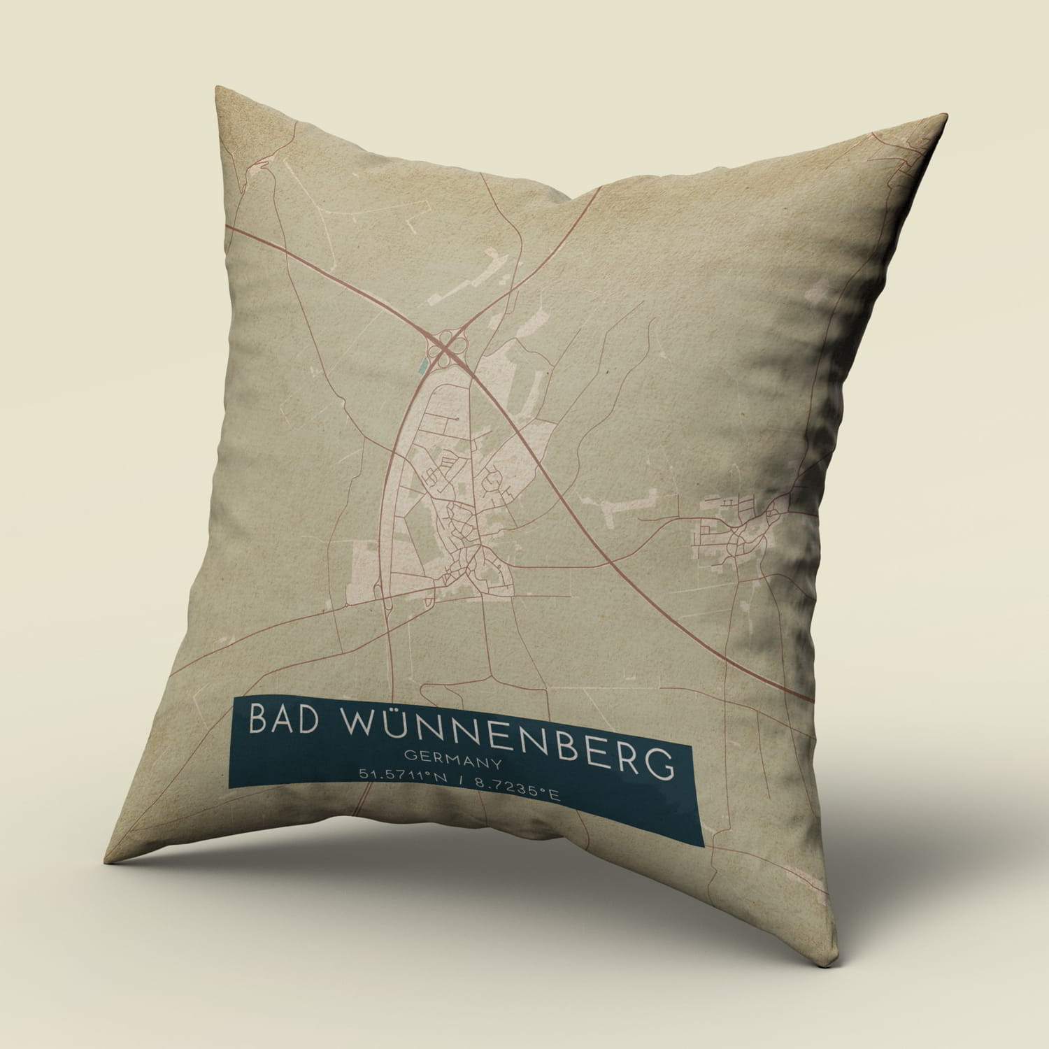 Vintage Haaren Germany Map Pillow, Custom Double Sided Pillow - Custom ...