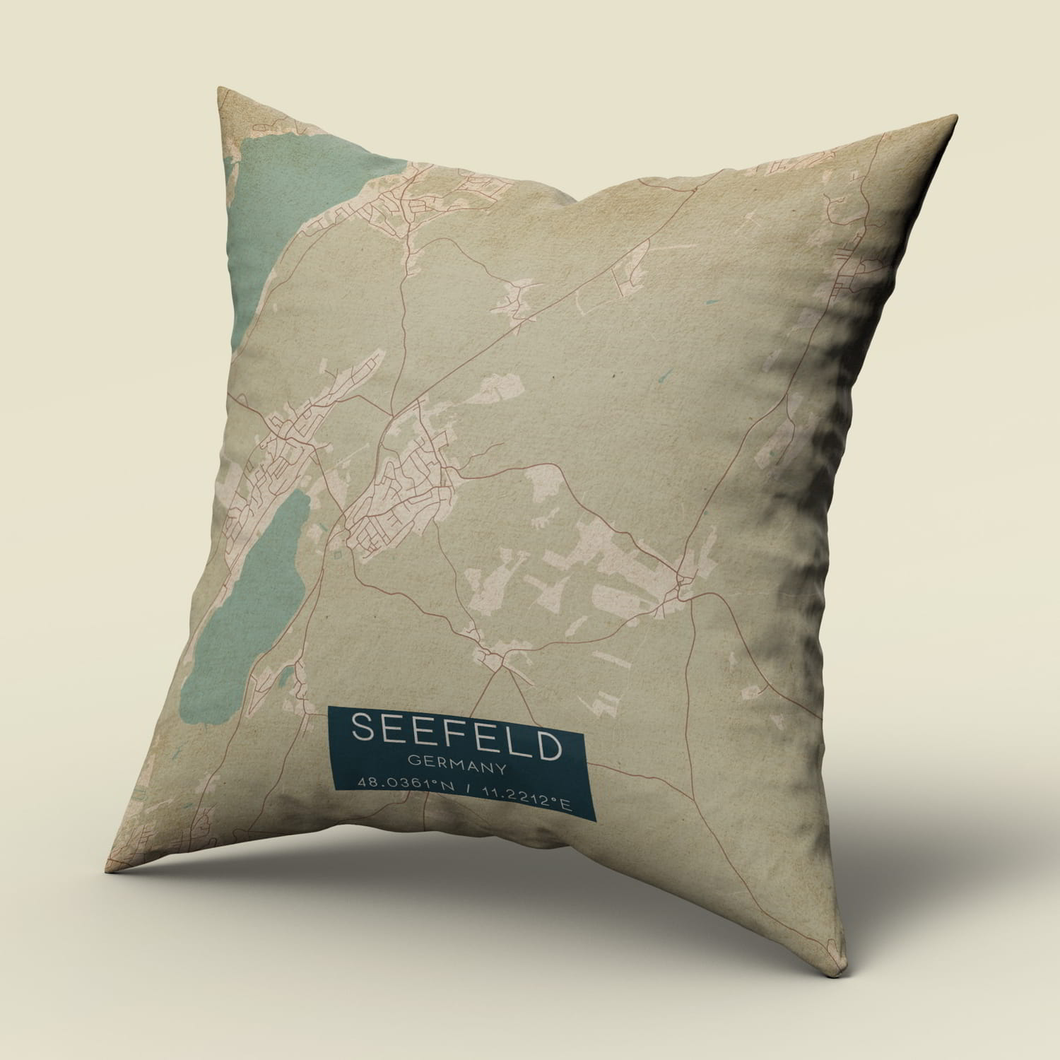 Vintage Seefeld Germany Map Pillow, Custom Double Sided Pillow - Custom ...