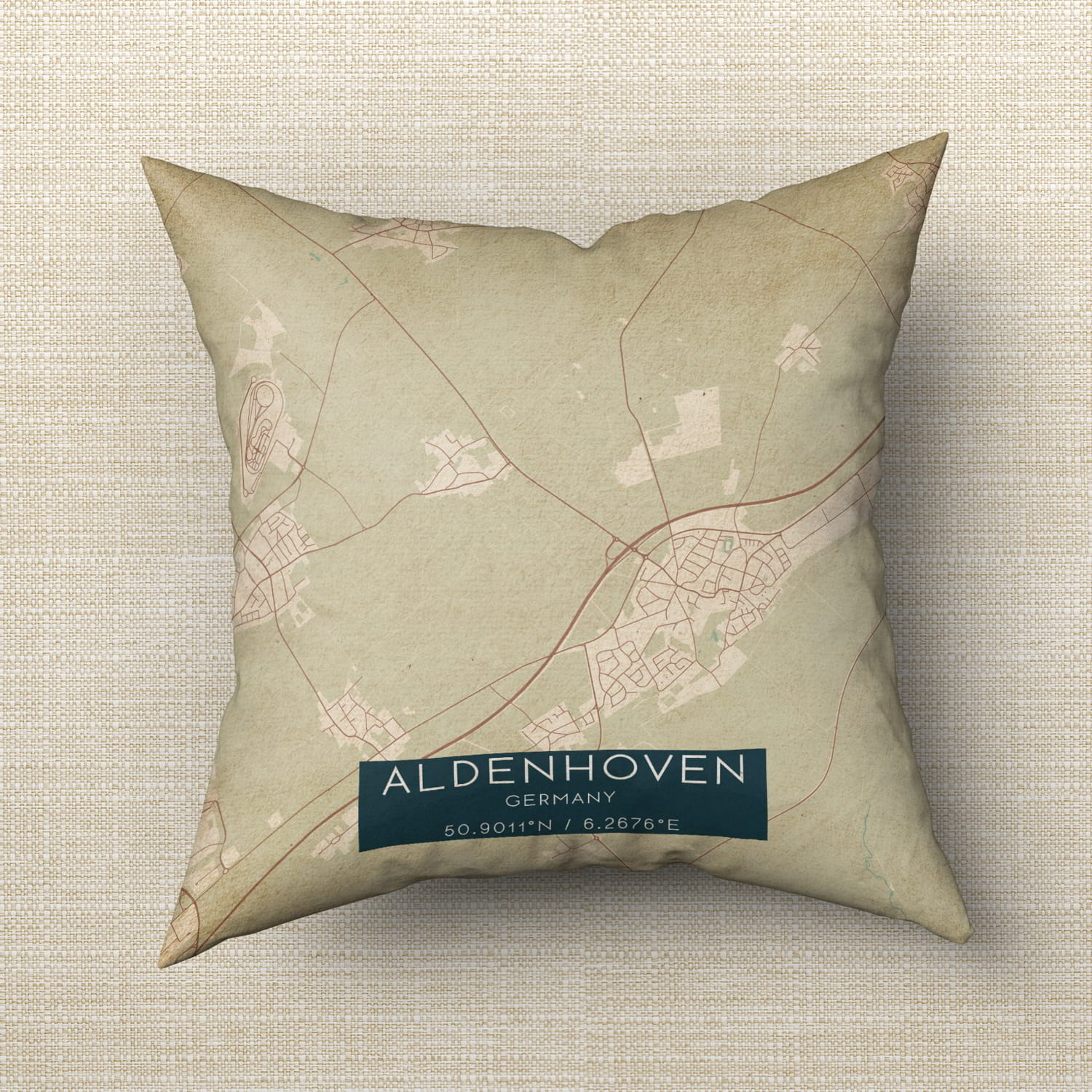 Vintage Aldenhoven Germany Map Pillow, Custom Double Sided Pillow ...