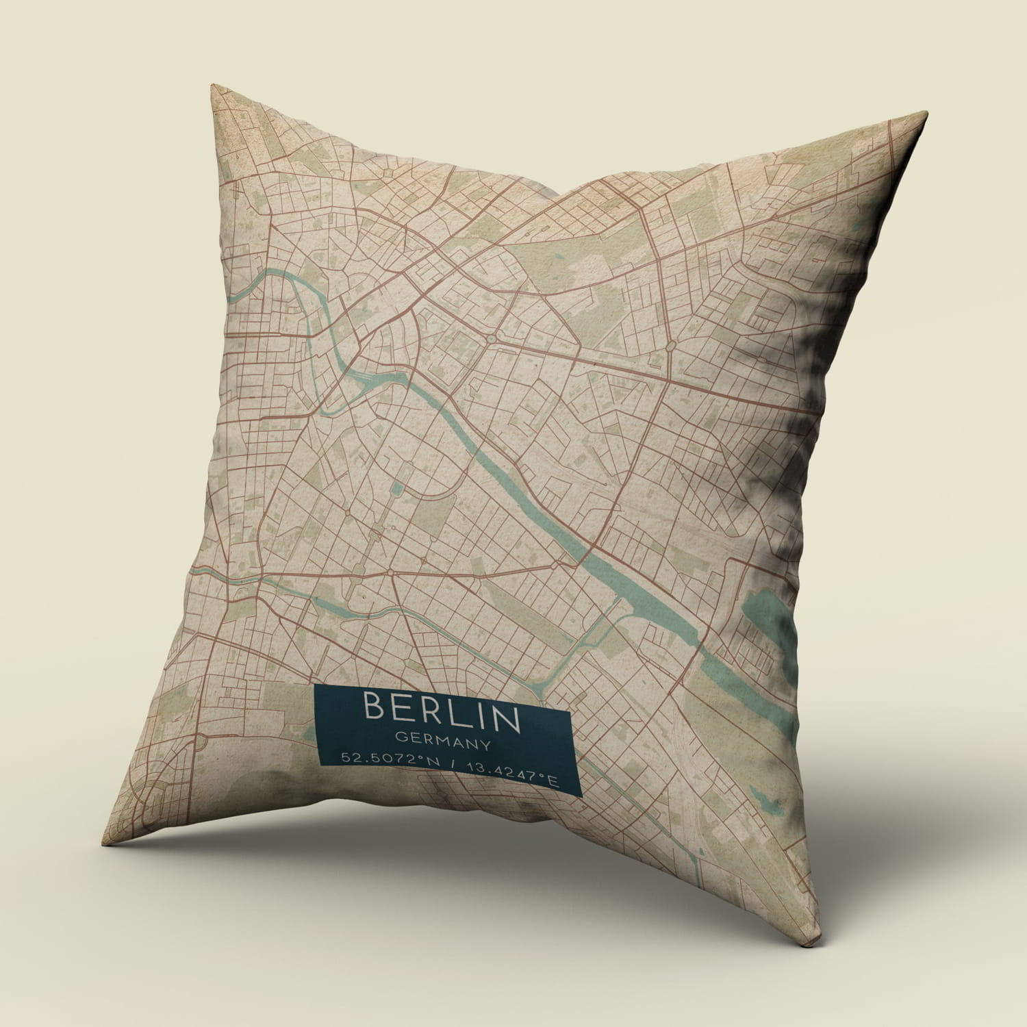 Vintage Berlin Germany Map Pillow, Custom Double Sided Pillow - Custom ...
