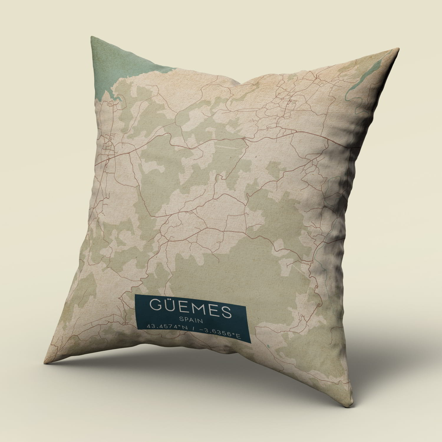 Vintage Guenes Spain Map Pillow, Custom Double Sided Pillow - Custom ...