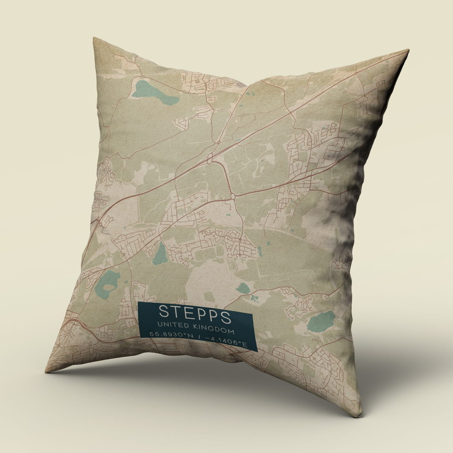 Vintage Stepps United Kingdom Map Pillow, Custom Double Sided Pillow ...