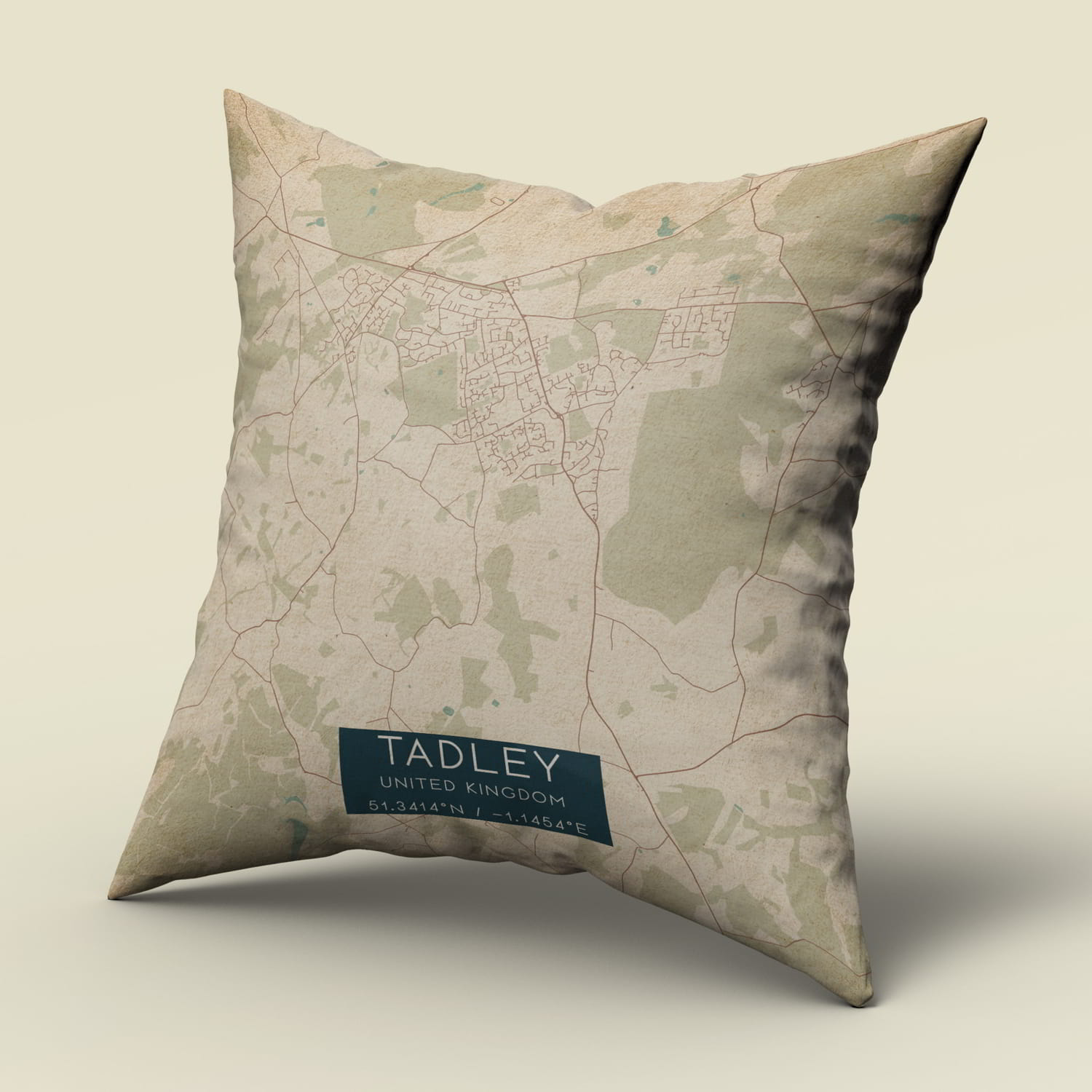 Vintage Tadley United Kingdom Map Pillow, Custom Double Sided Pillow ...
