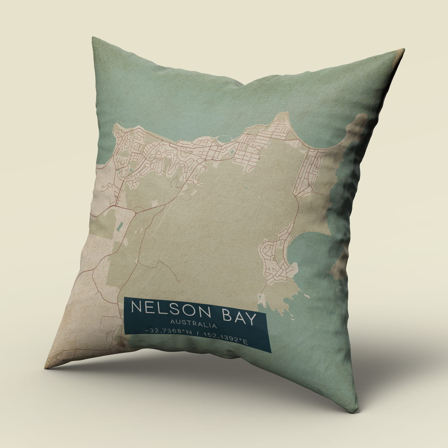 Vintage Nelson Bay Australia Map Pillow, Custom Double Sided Pillow ...