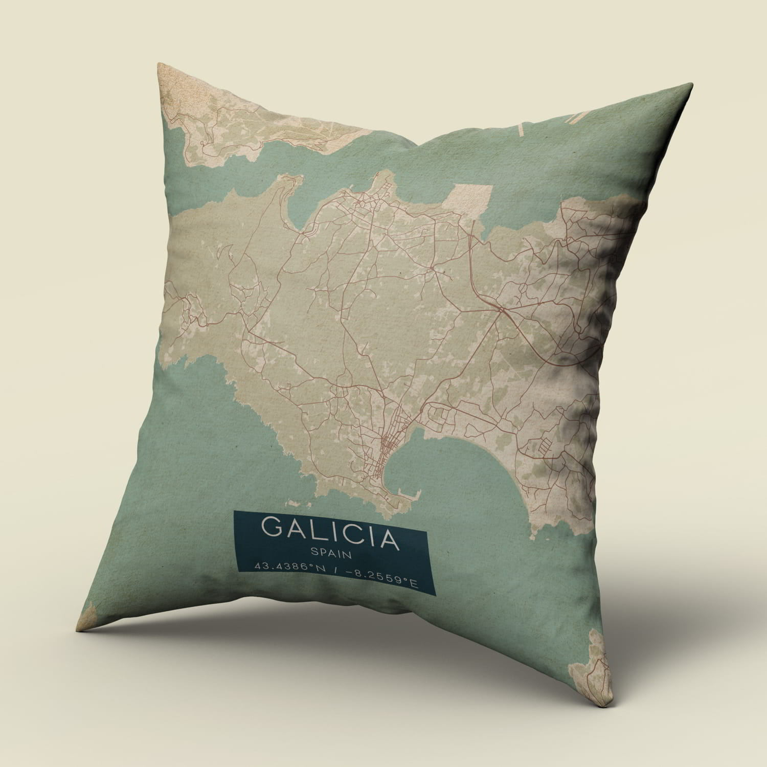 Vintage Ares Spain Map Pillow, Custom Double Sided Pillow - Custom Maps ...