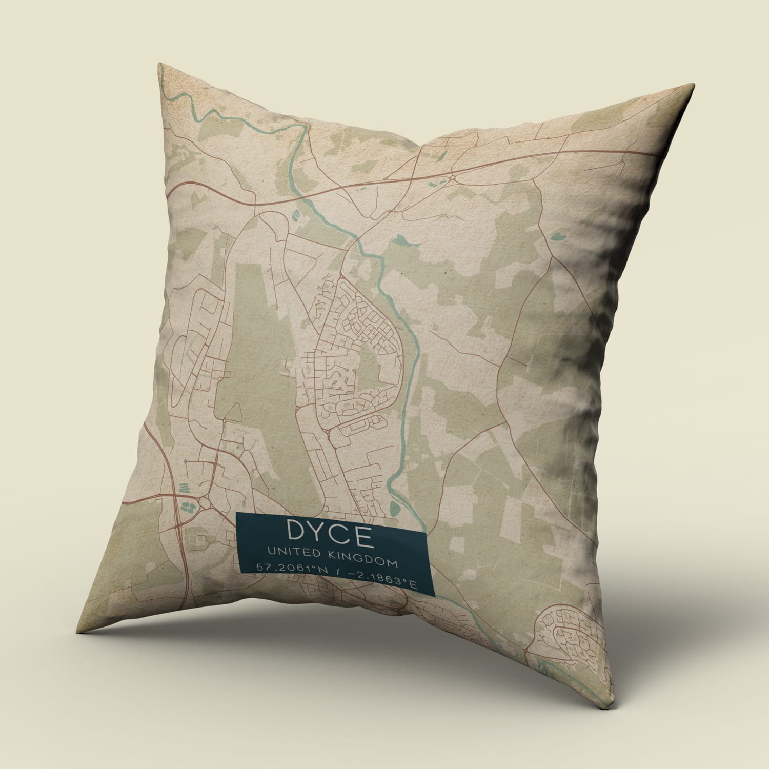 Vintage Dyce United Kingdom Map Pillow, Custom Double Sided Pillow ...