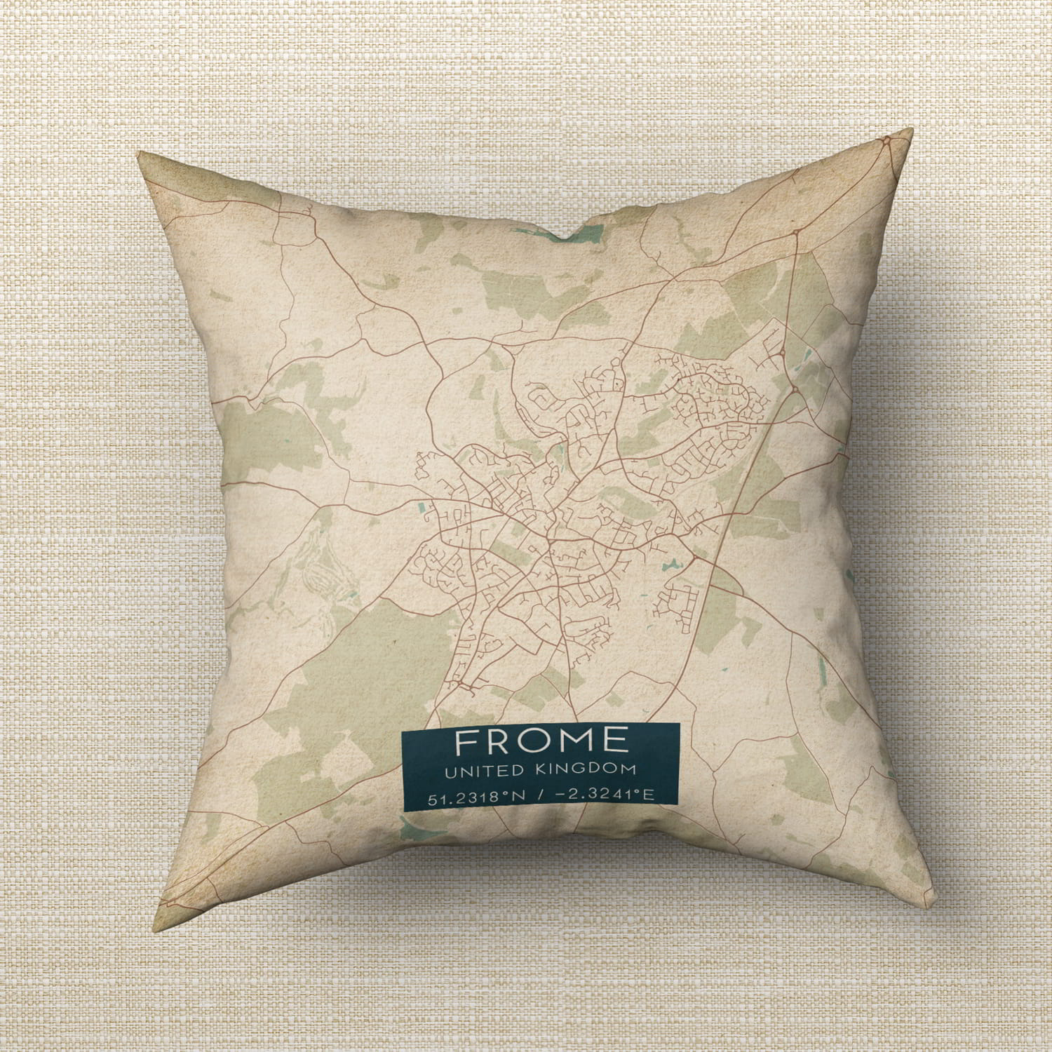 Vintage Frome United Kingdom Map Pillow, Custom Double Sided Pillow ...