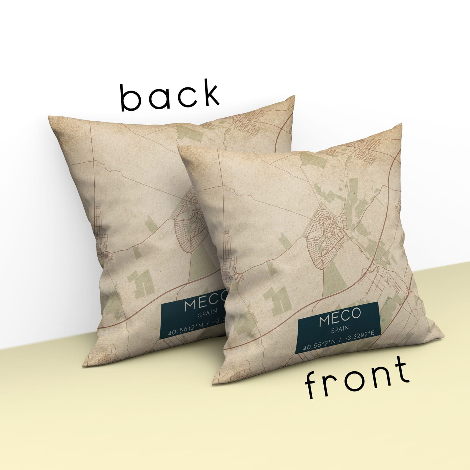 Vintage Meco Spain Map Pillow, Custom Double Sided Pillow - Custom Maps ...