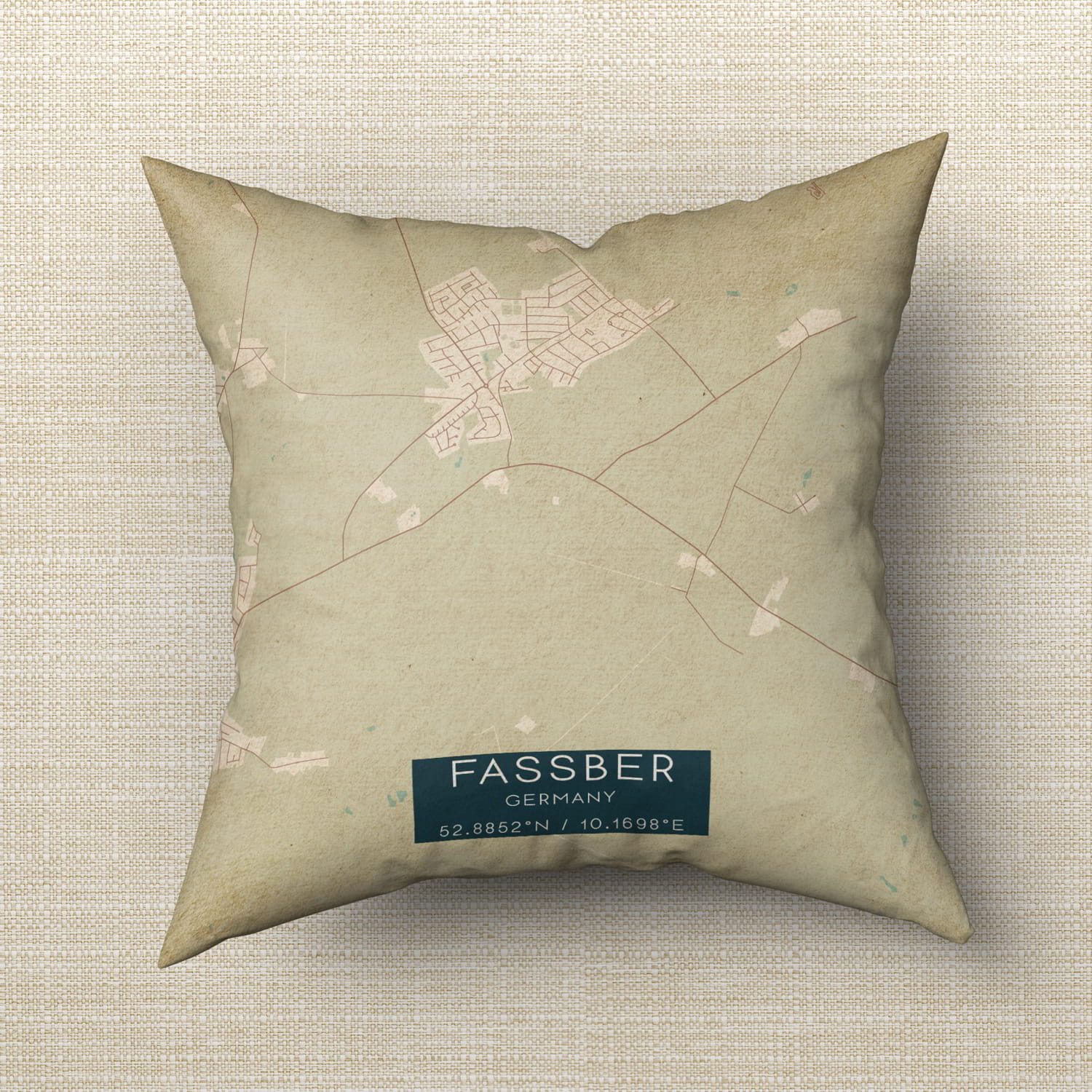 Vintage Fassberg Germany Map Pillow, Custom Double Sided Pillow ...