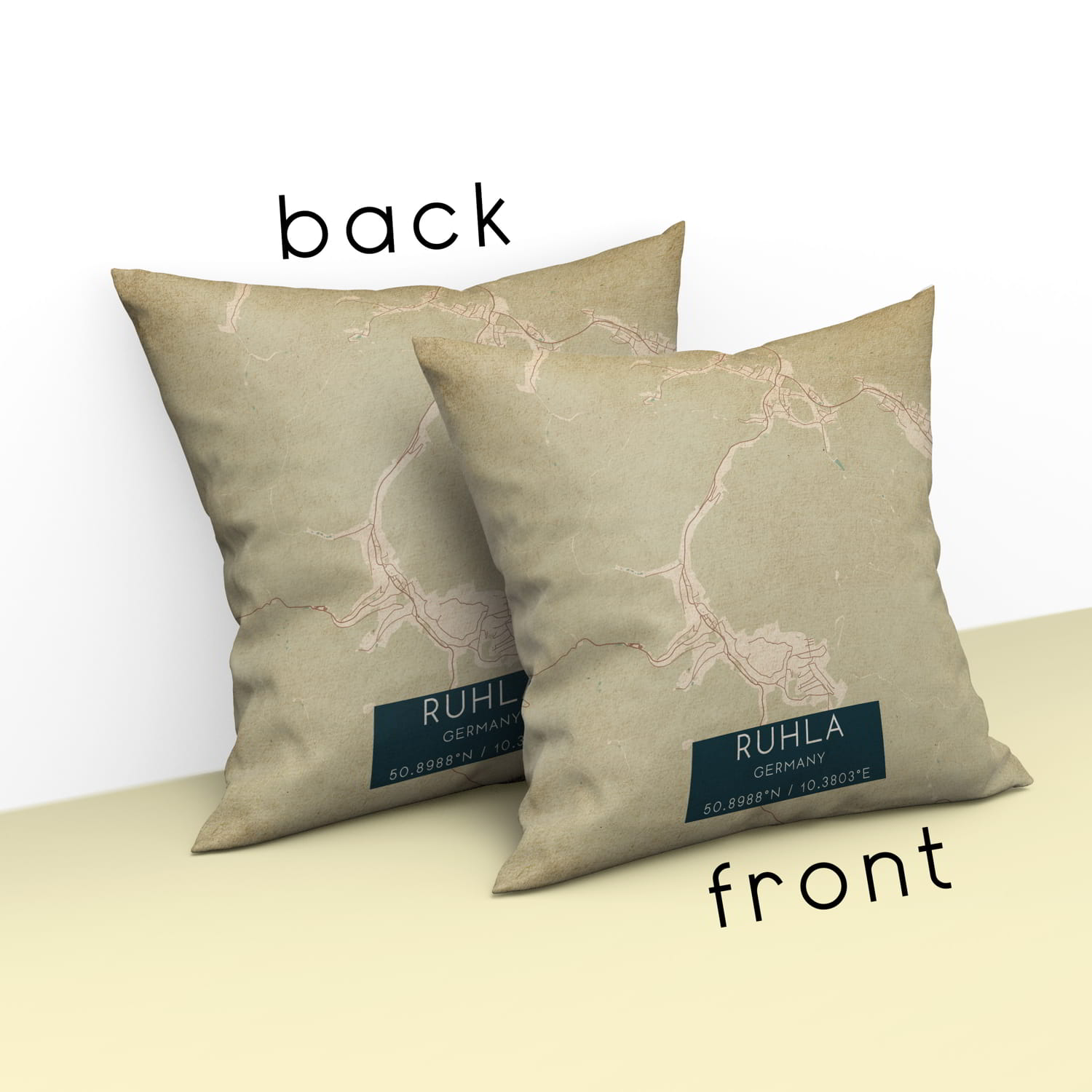 Vintage Ruhla Germany Map Pillow, Custom Double Sided Pillow - Custom ...