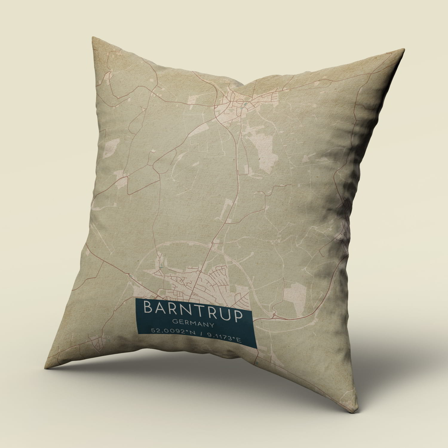 Vintage Barntrup Germany Map Pillow, Custom Double Sided Pillow ...