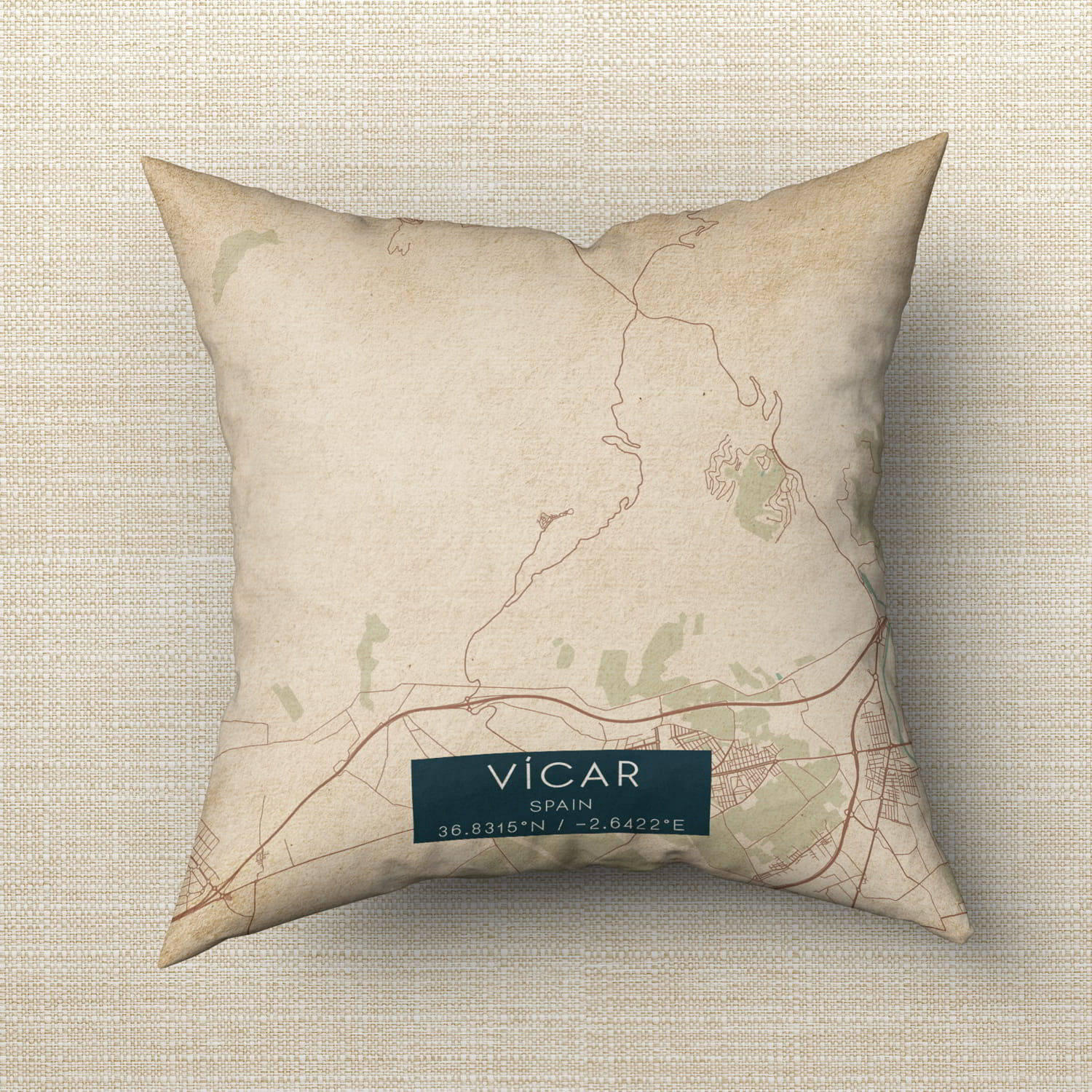 Vintage Vicar Spain Map Pillow, Custom Double Sided Pillow - Custom ...