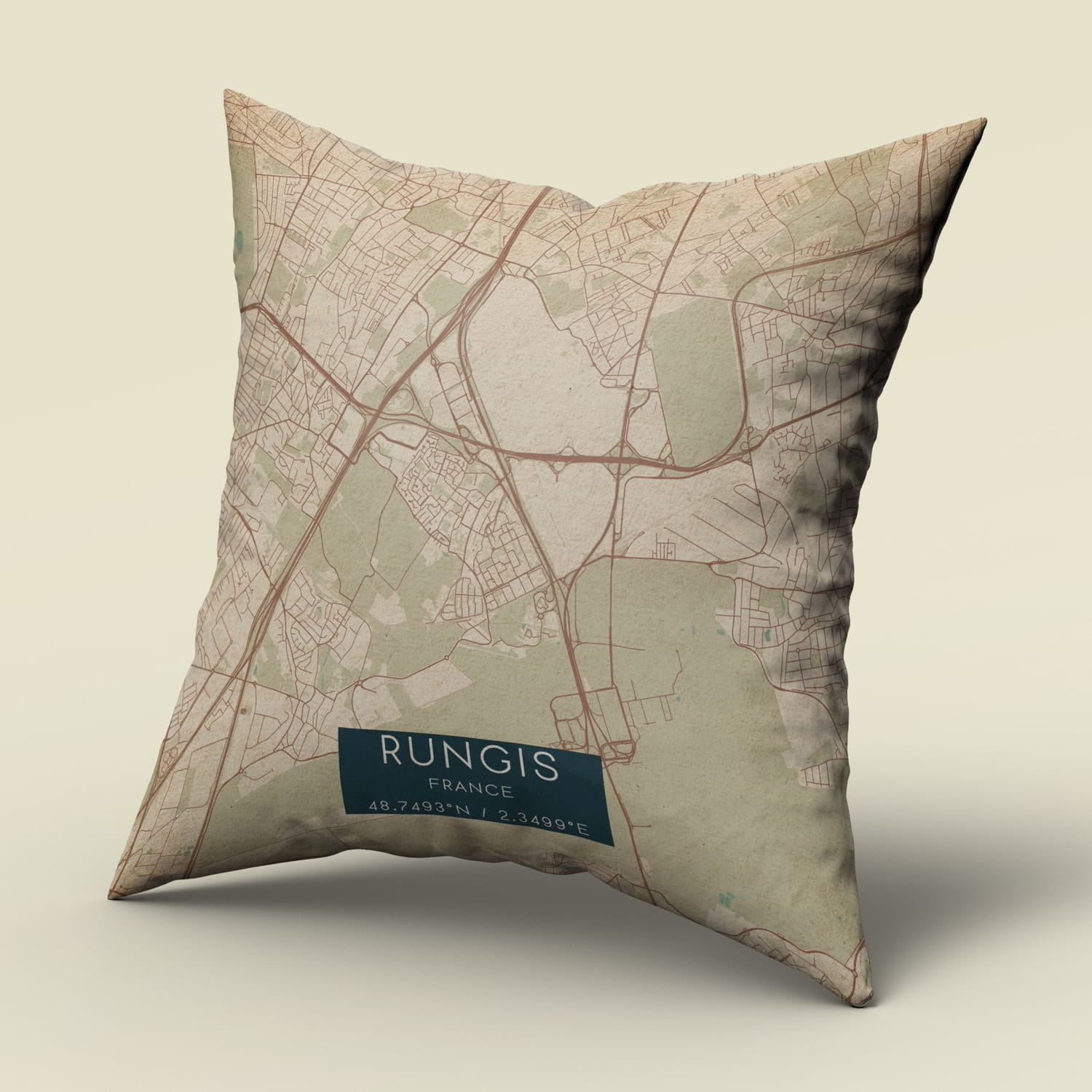 Vintage Rungis France Map Pillow, Custom Double Sided Pillow - Custom ...