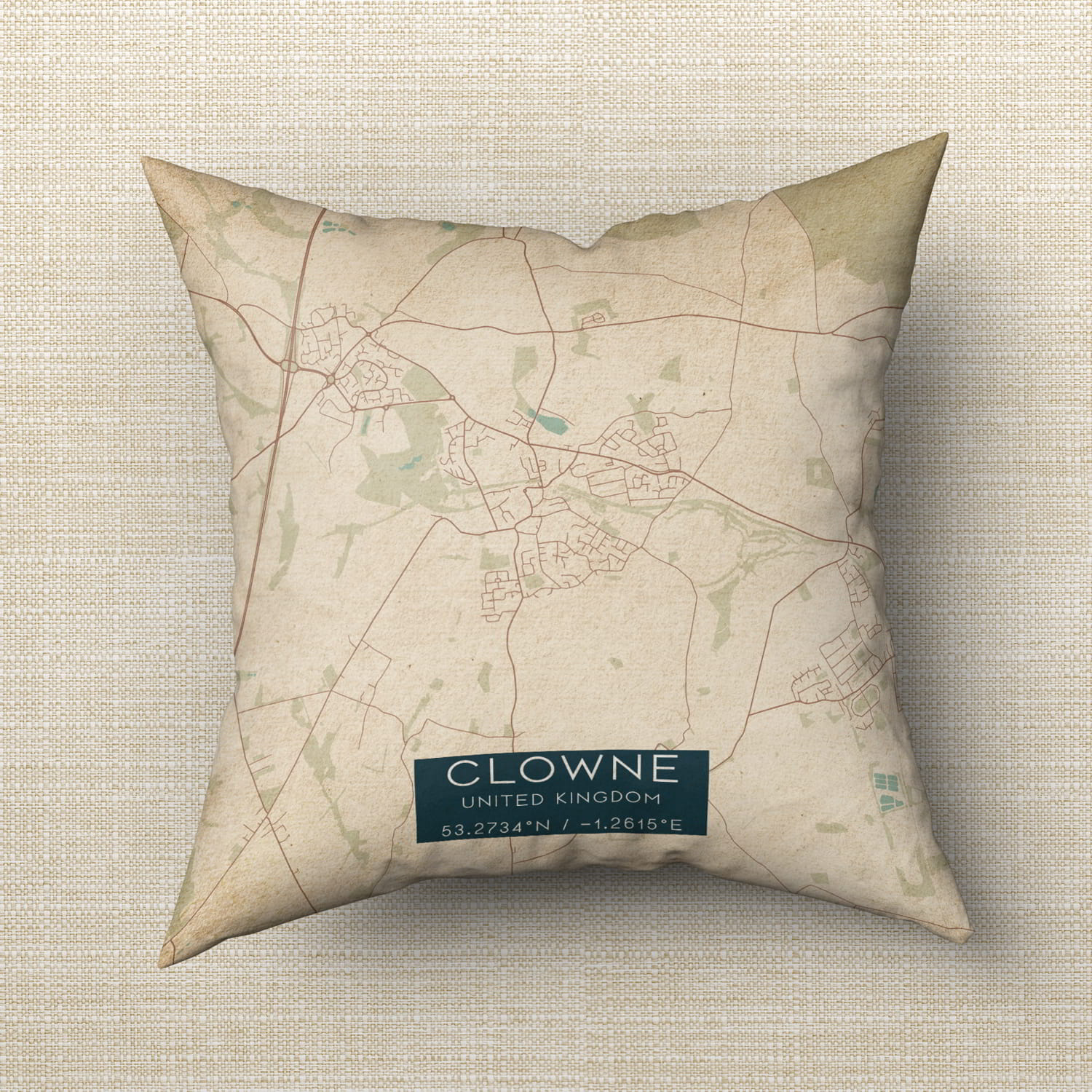 Vintage Clowne United Kingdom Map Pillow, Custom Double Sided Pillow ...
