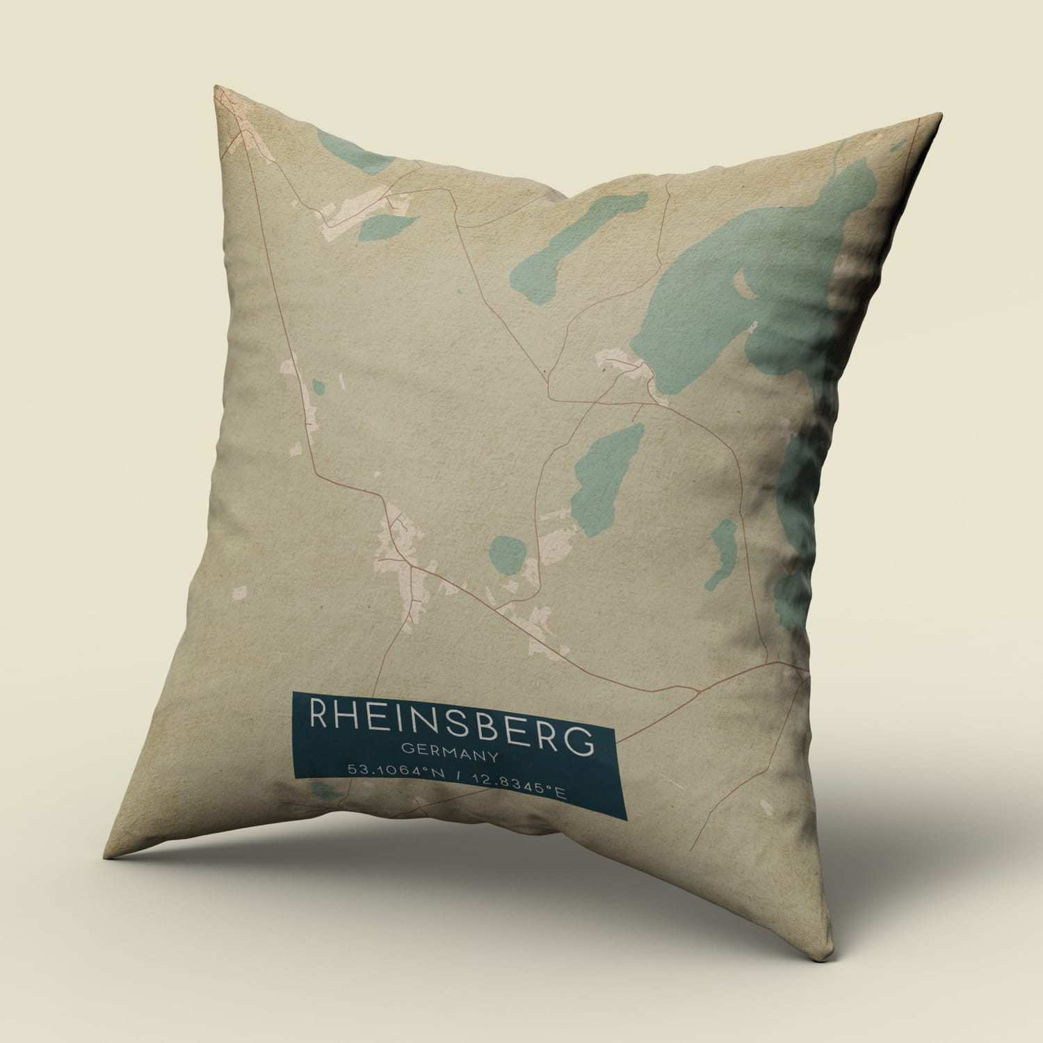 Vintage Rheinsberg Germany Map Pillow, Custom Double Sided Pillow ...
