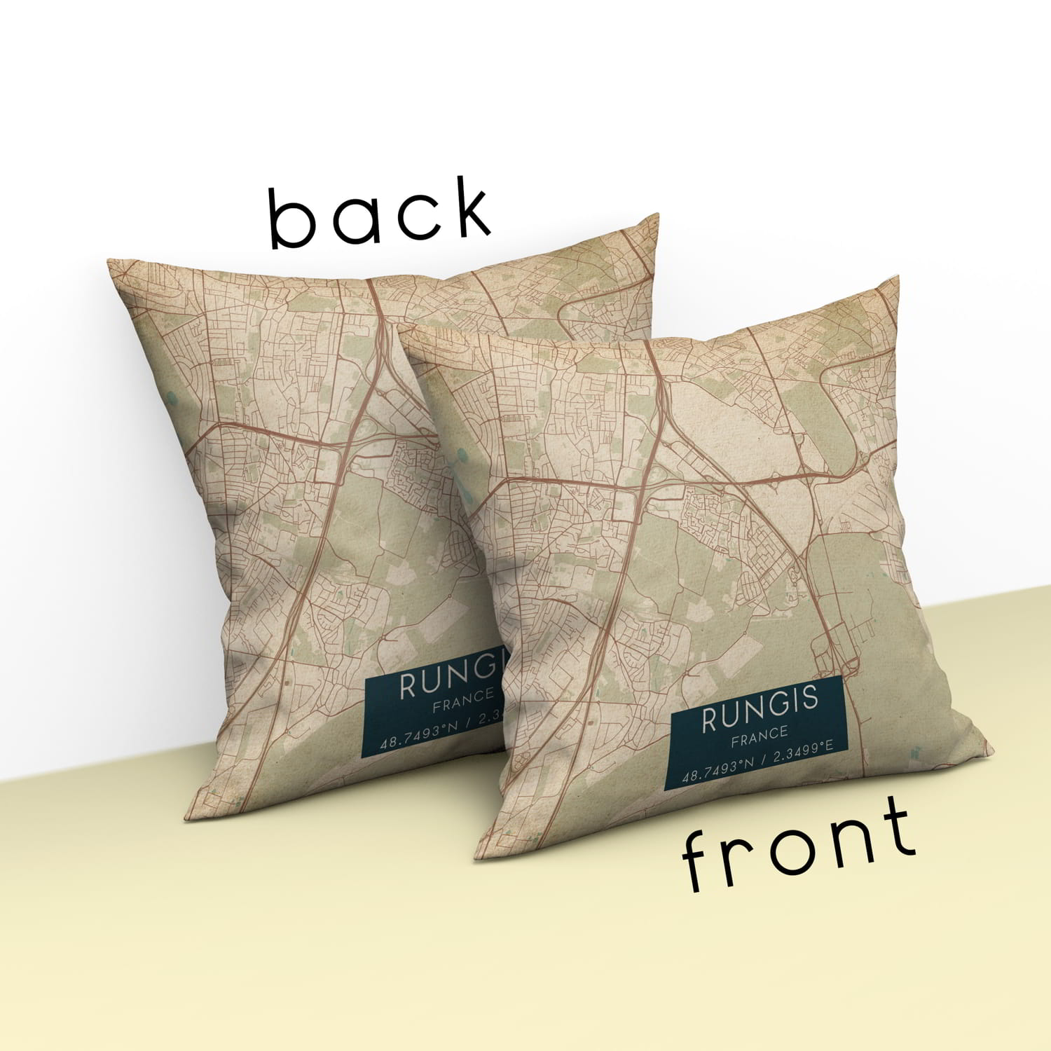 Vintage Rungis France Map Pillow, Custom Double Sided Pillow - Custom ...