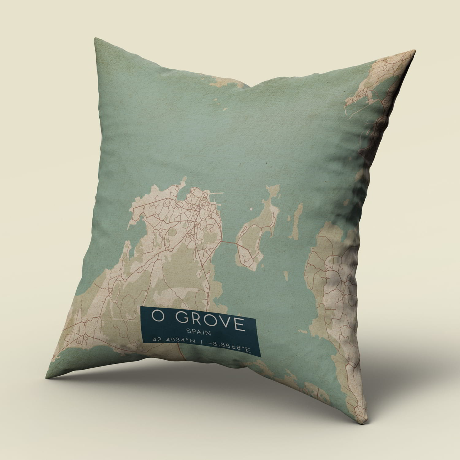 Vintage Grove Spain Map Pillow, Custom Double Sided Pillow - Custom ...