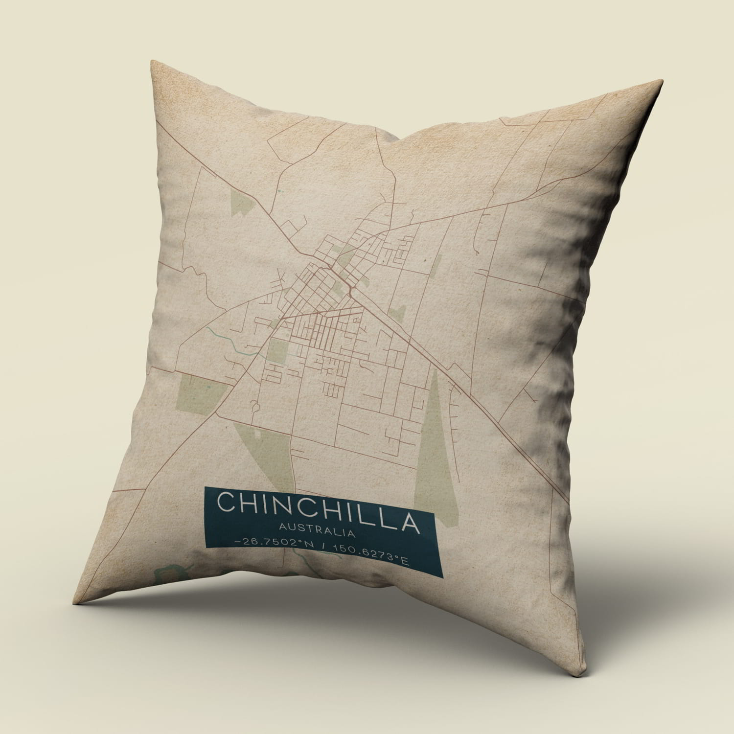 Vintage Chinchilla Australia Map Pillow, Custom Double Sided Pillow ...