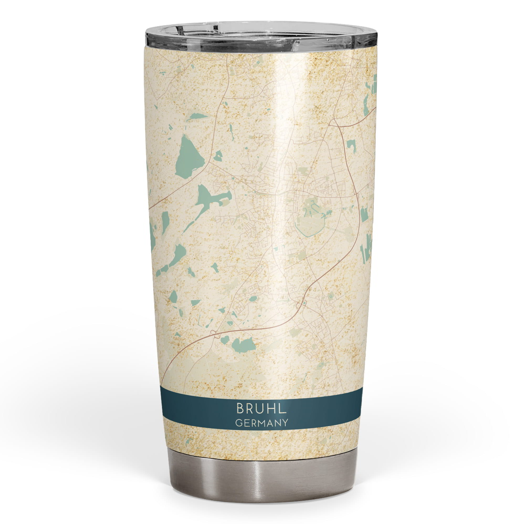 Vintage Bruhl Germany Map Tumbler - 20oz Stainless Steel Travel Tumbler ...