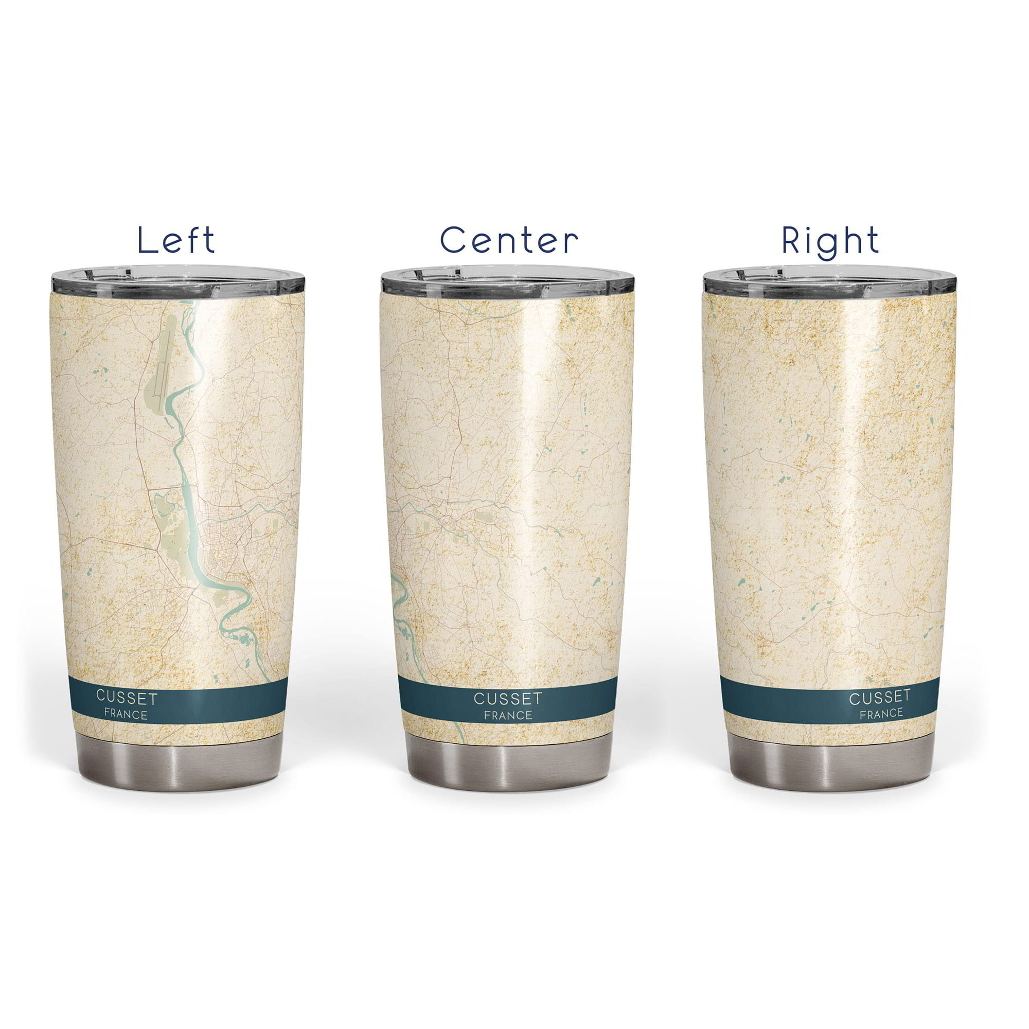 Vintage Cusset France Map Tumbler - 20oz Stainless Steel Travel Tumbler ...