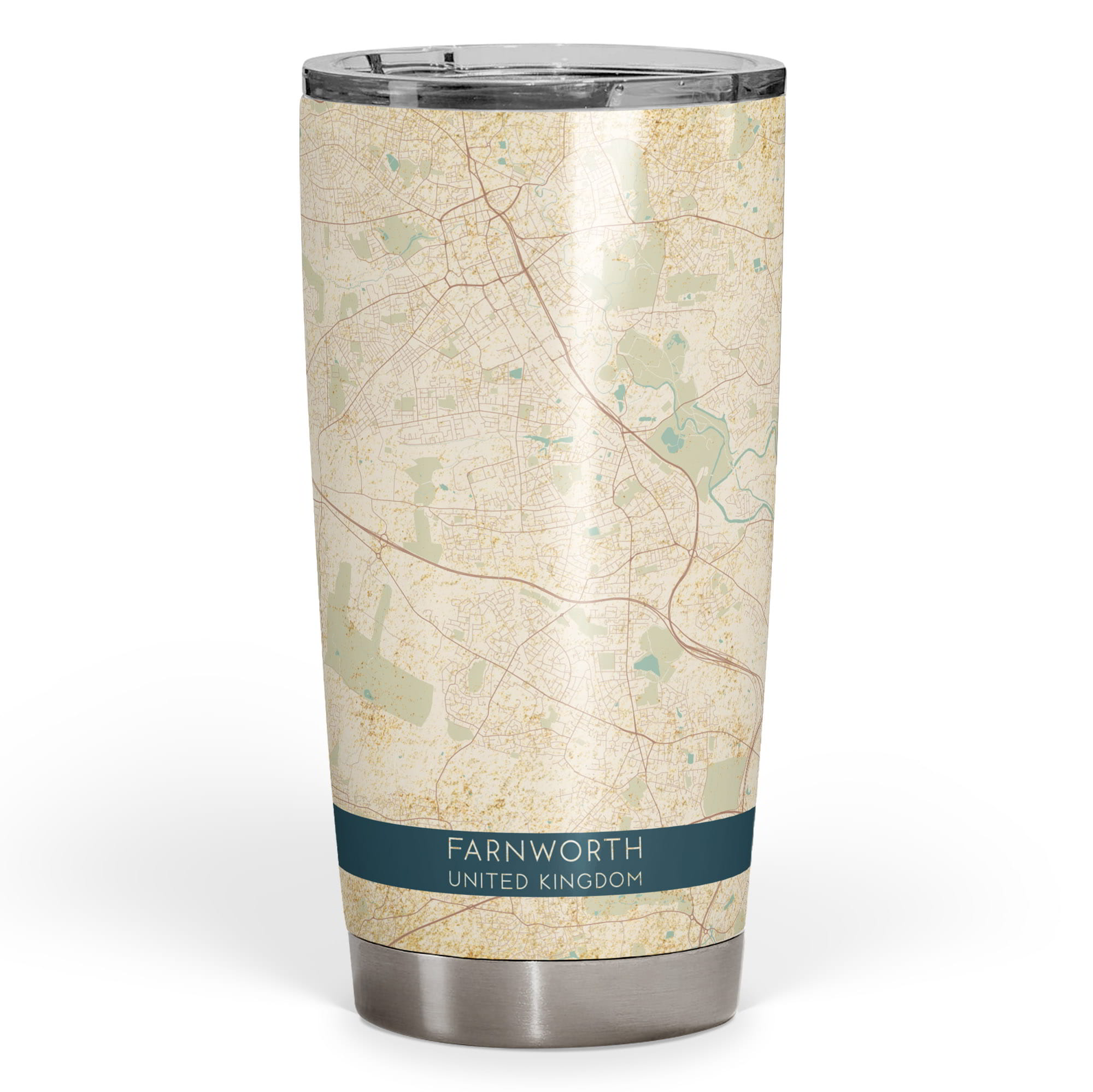 Vintage Farnworth United Kingdom Map Tumbler - 20oz Stainless Steel ...