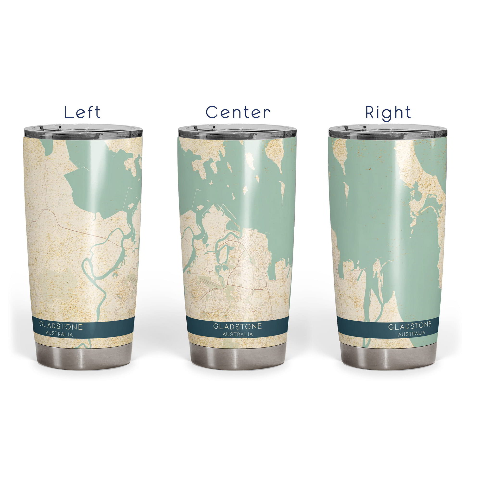 Vintage Gladstone Australia Map Tumbler - 20oz Stainless Steel Travel ...