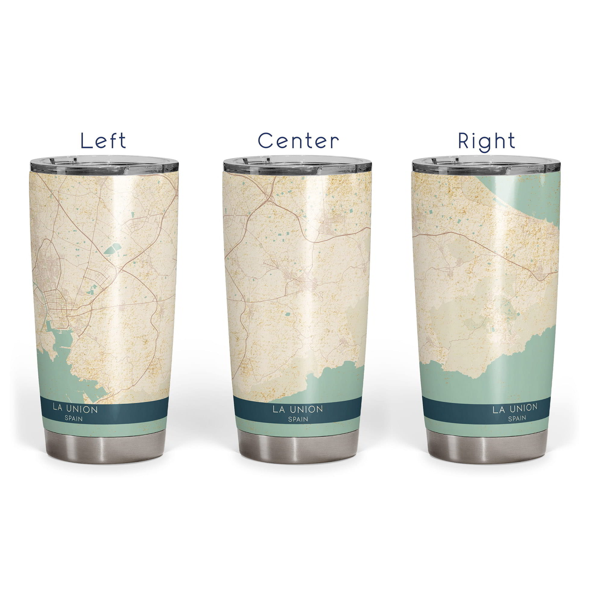 Vintage La Union Spain Map Tumbler - 20oz Stainless Steel Travel ...