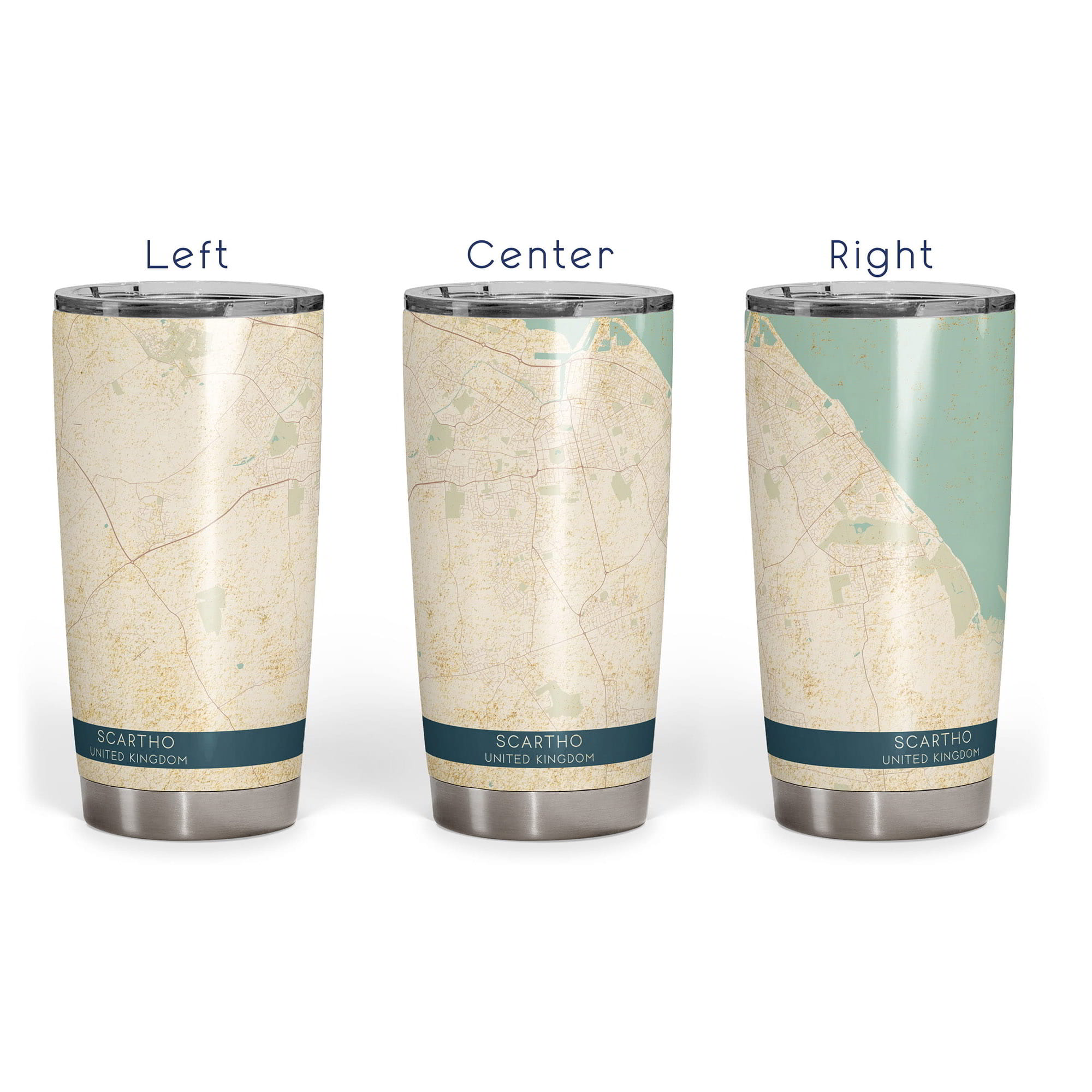 Vintage Scartho United Kingdom Map Tumbler - 20oz Stainless Steel ...