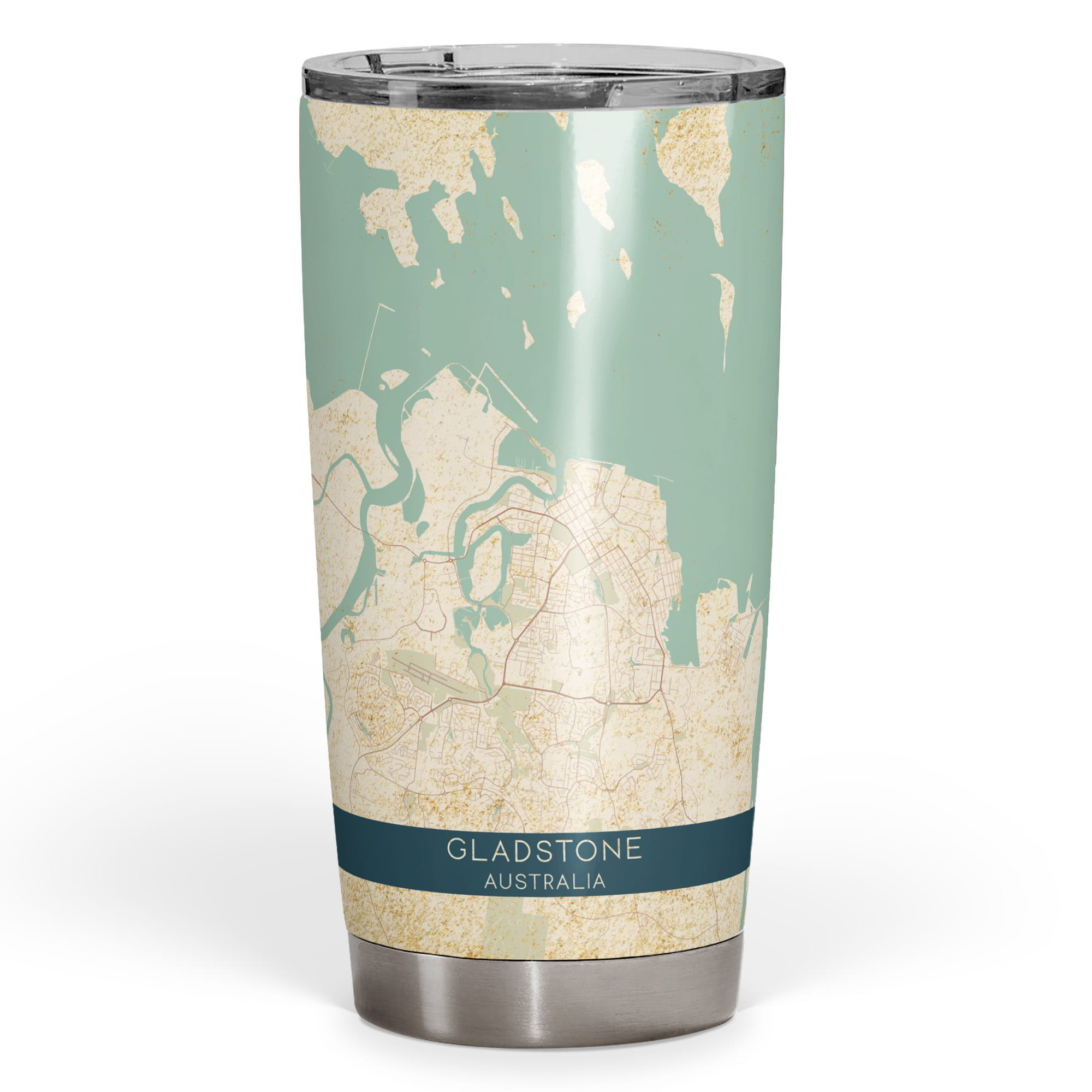 Vintage Gladstone Australia Map Tumbler - 20oz Stainless Steel Travel ...