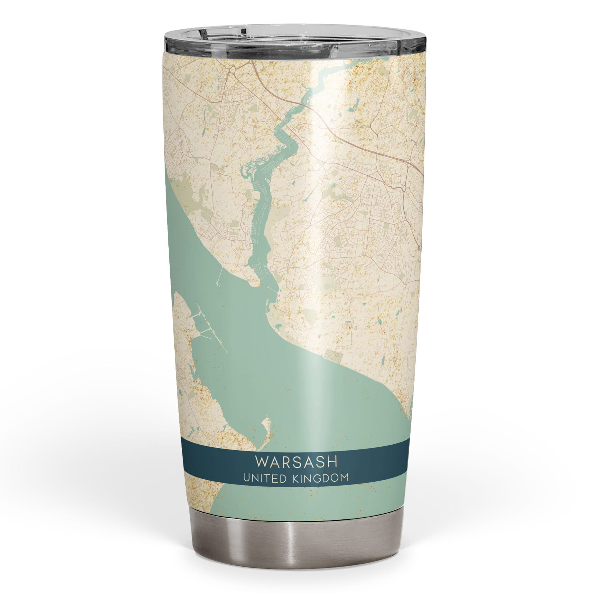 Vintage Warsash United Kingdom Map Tumbler - 20oz Stainless Steel ...