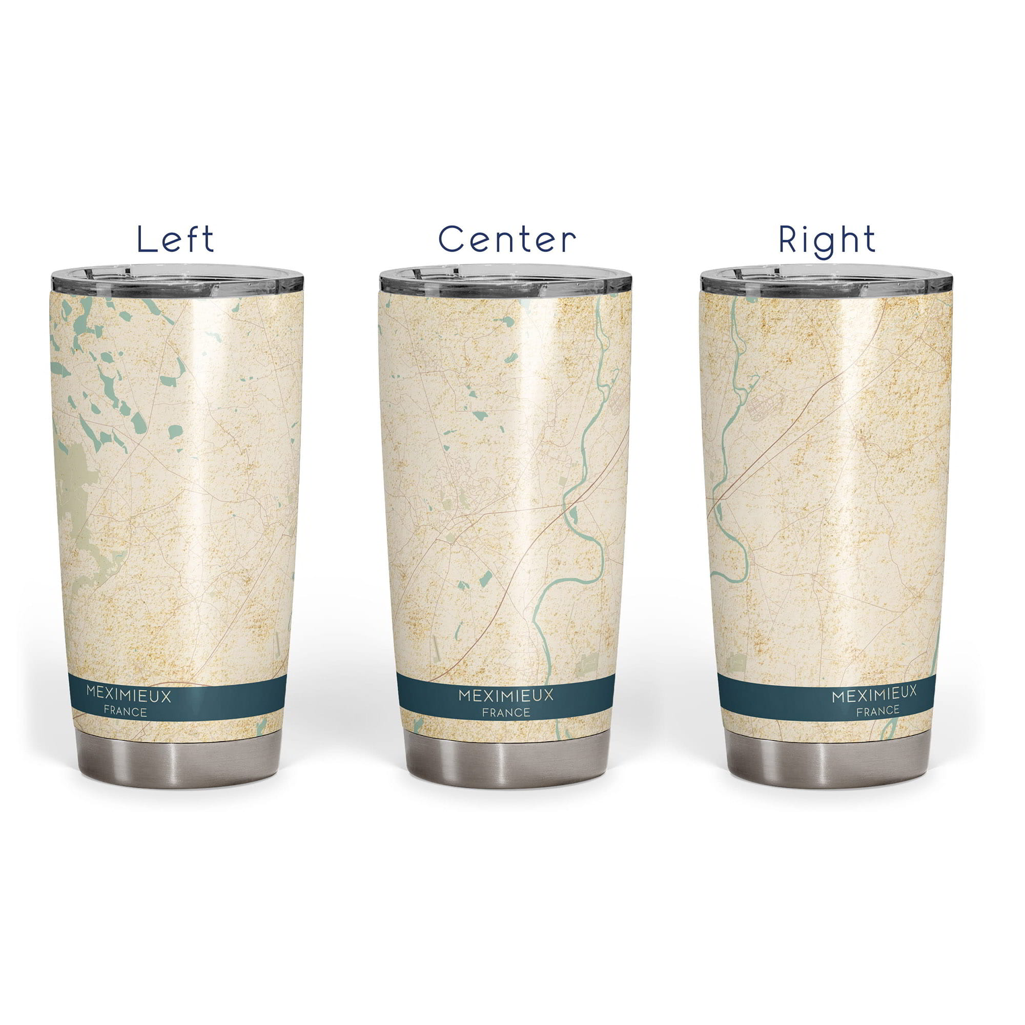 Vintage Meximieux France Map Tumbler - 20oz Stainless Steel Travel ...