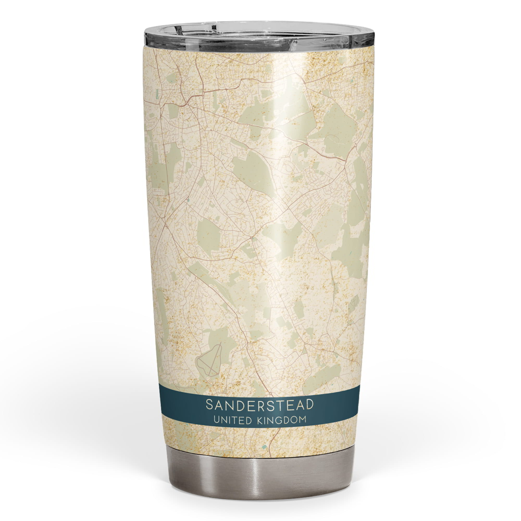 Vintage Sanderstead United Kingdom Map Tumbler - 20oz Stainless Steel ...