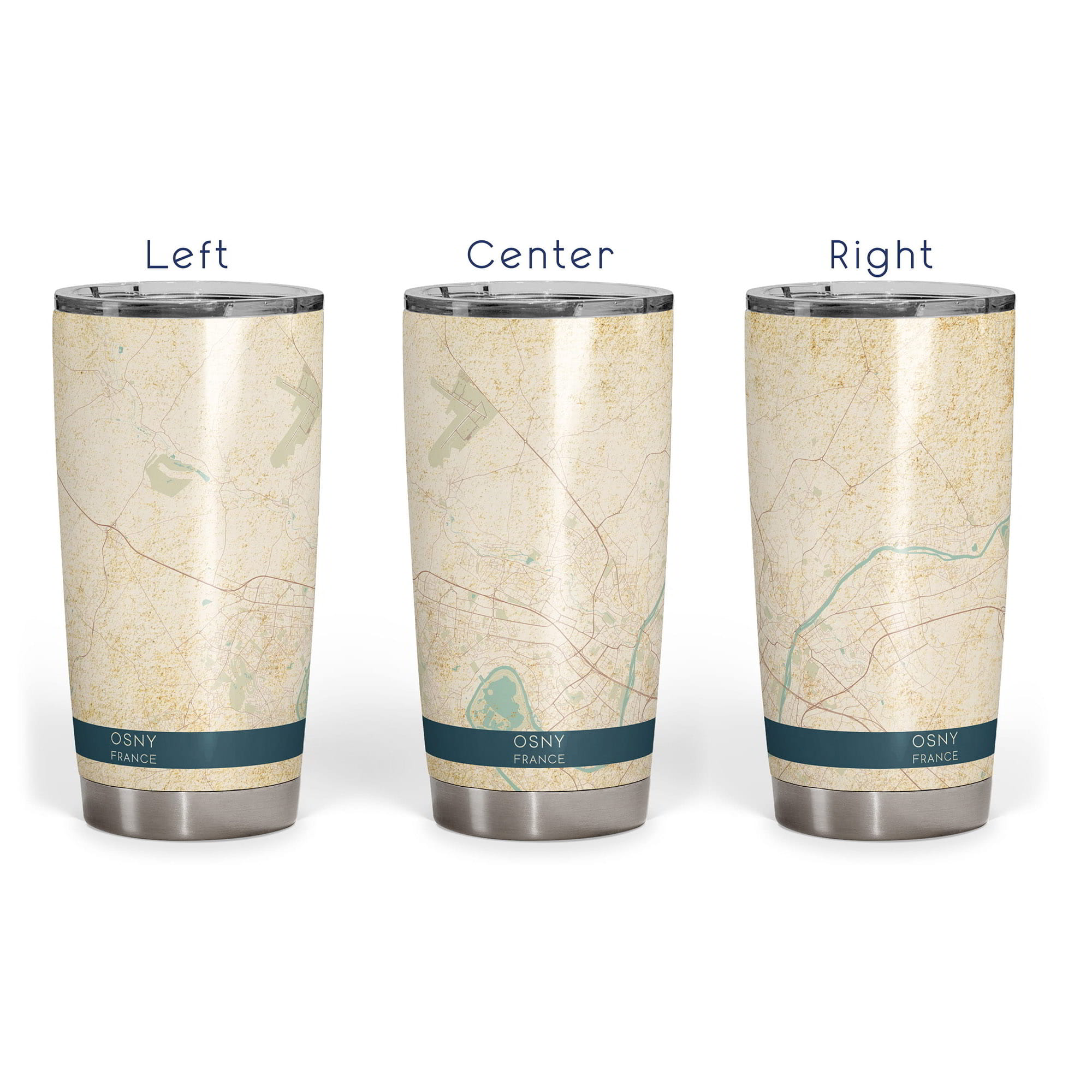 Vintage Osny France Map Tumbler - 20oz Stainless Steel Travel Tumbler ...