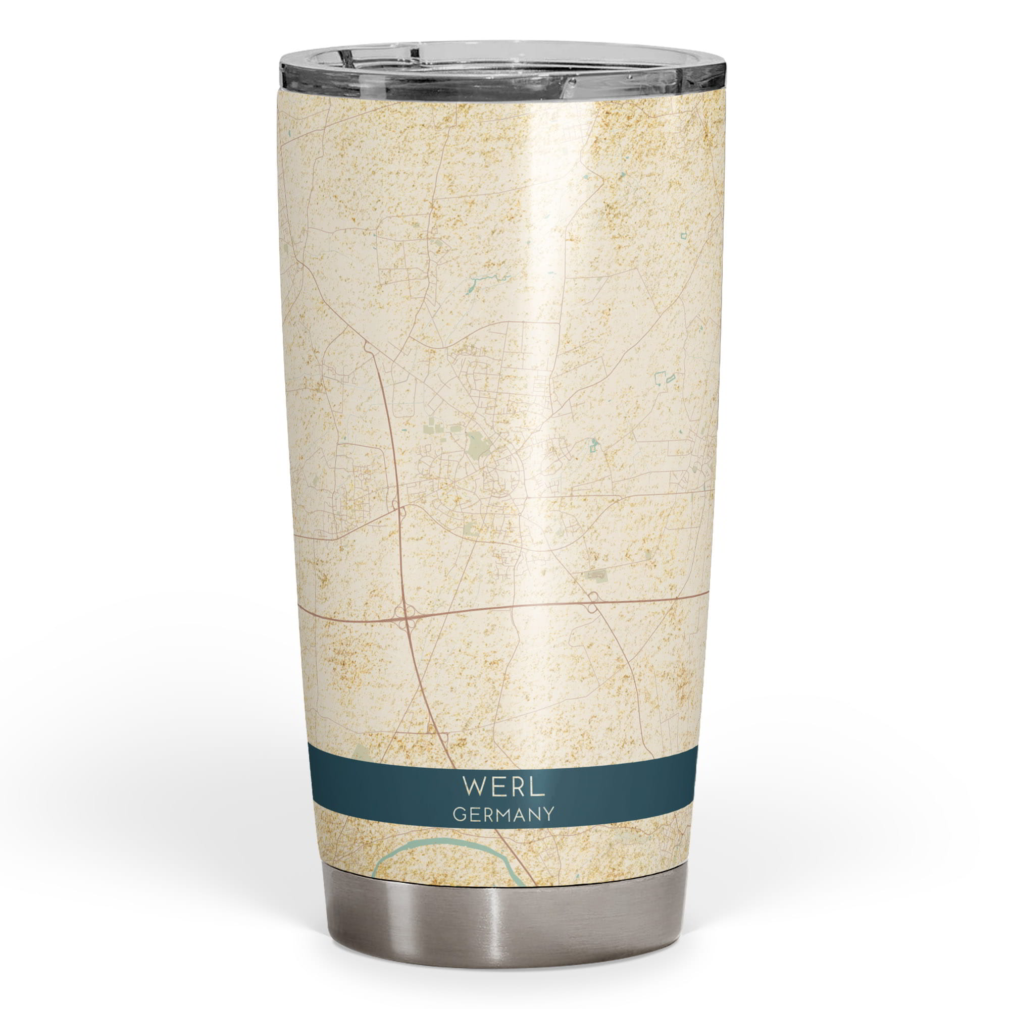 Vintage Werl Germany Map Tumbler - 20oz Stainless Steel Travel Tumbler ...