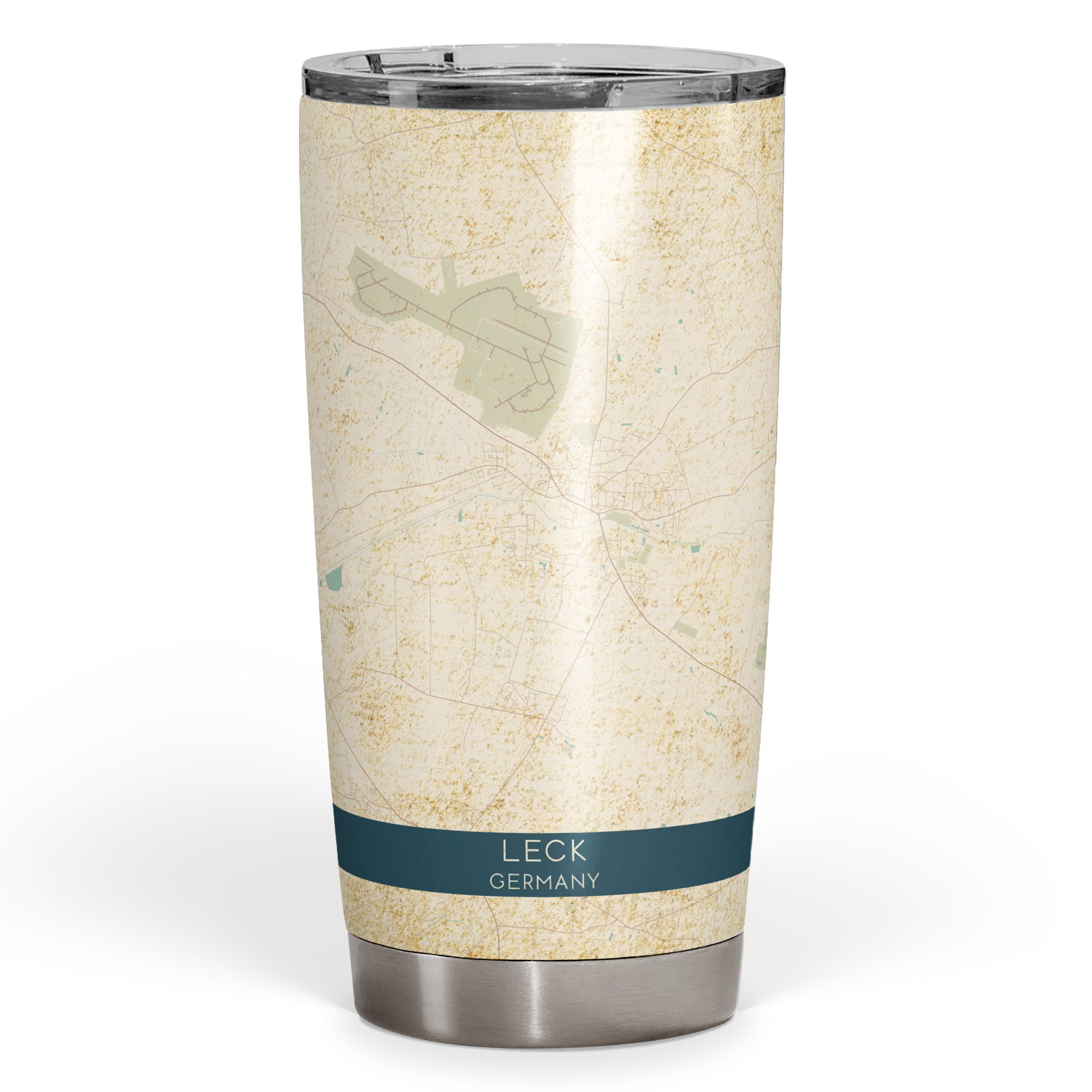 Vintage Leck Germany Map Tumbler - 20oz Stainless Steel Travel Tumbler ...