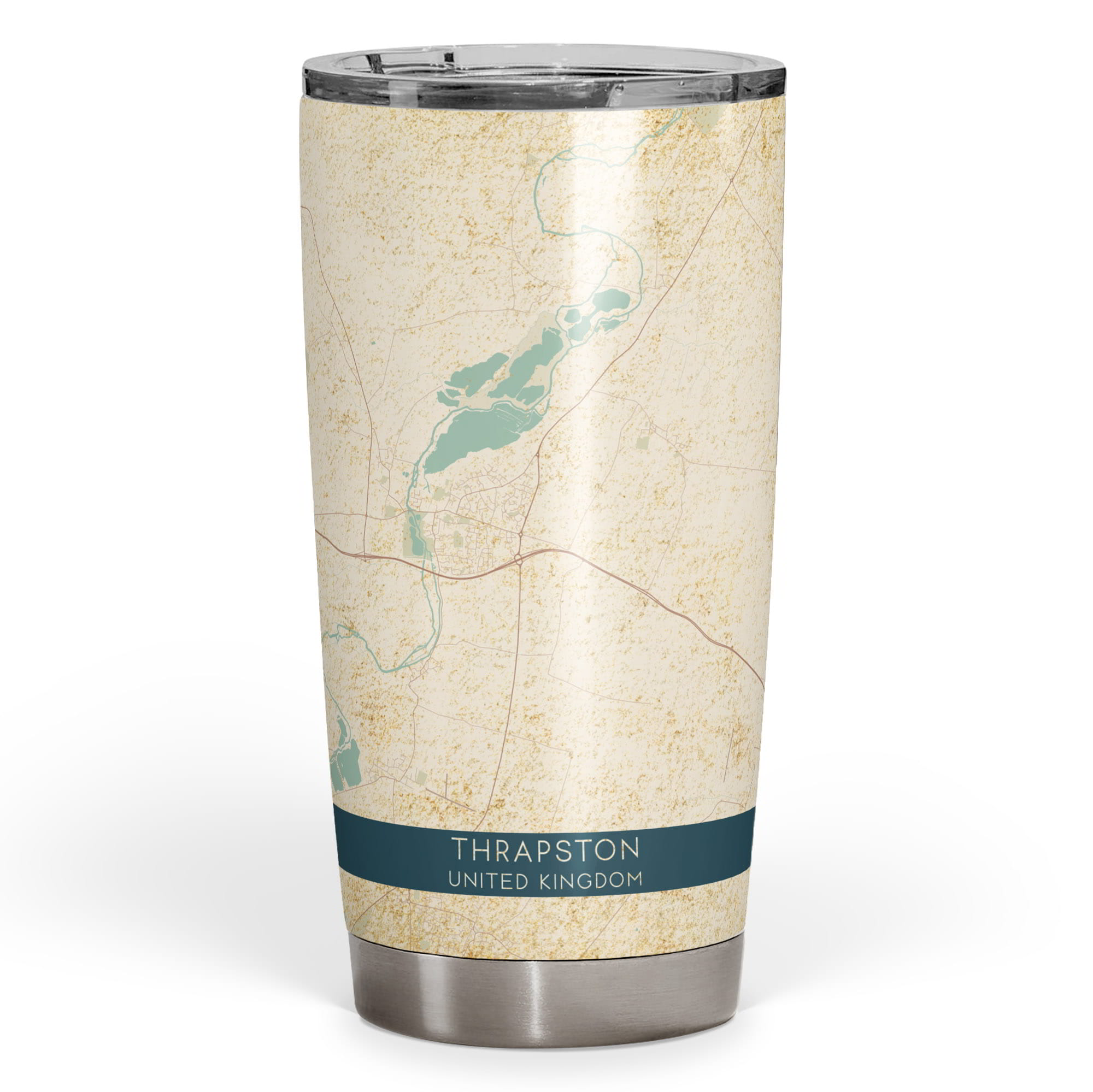 Vintage Thrapston United Kingdom Map Tumbler - 20oz Stainless Steel ...