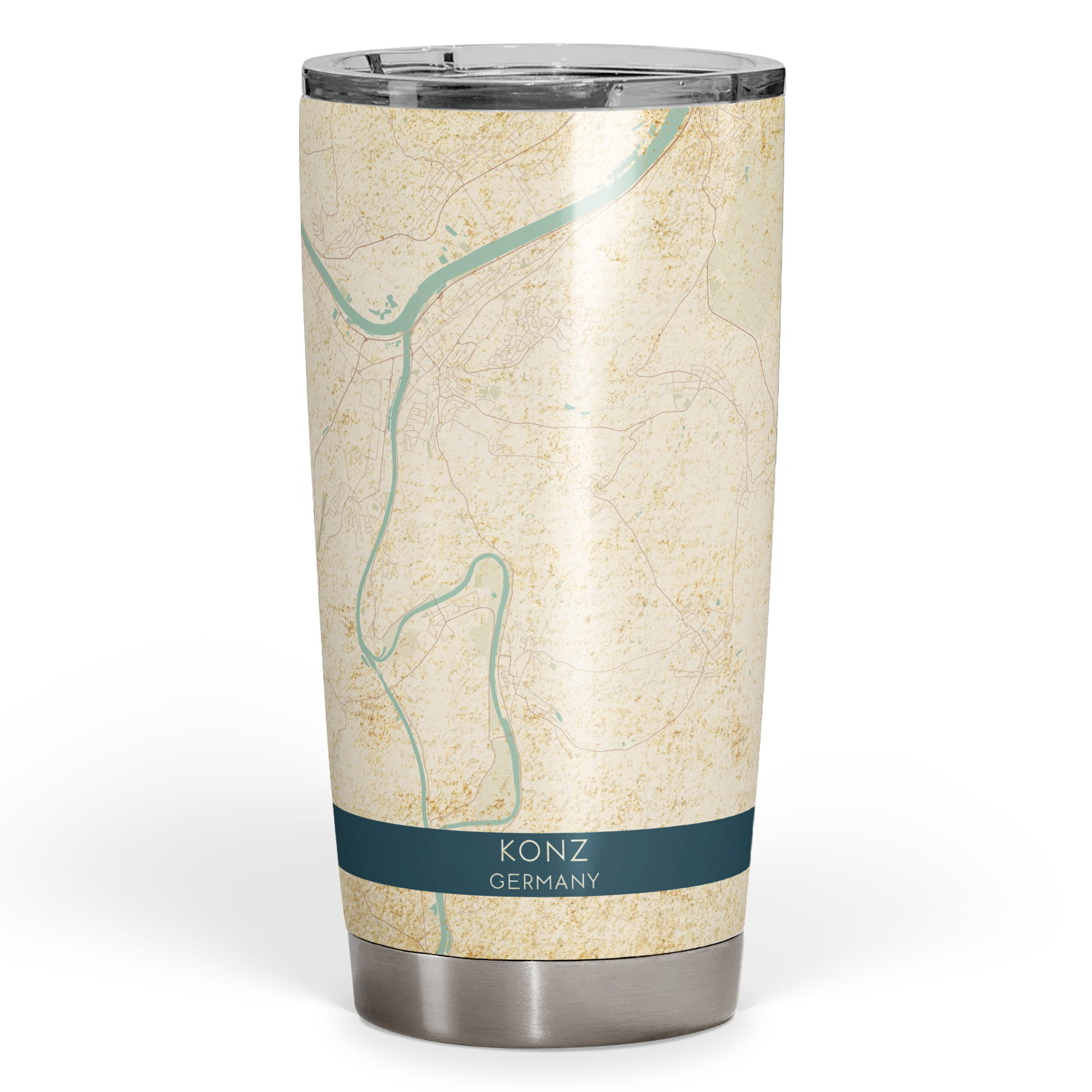 Vintage Konz Germany Map Tumbler - 20oz Stainless Steel Travel Tumbler ...