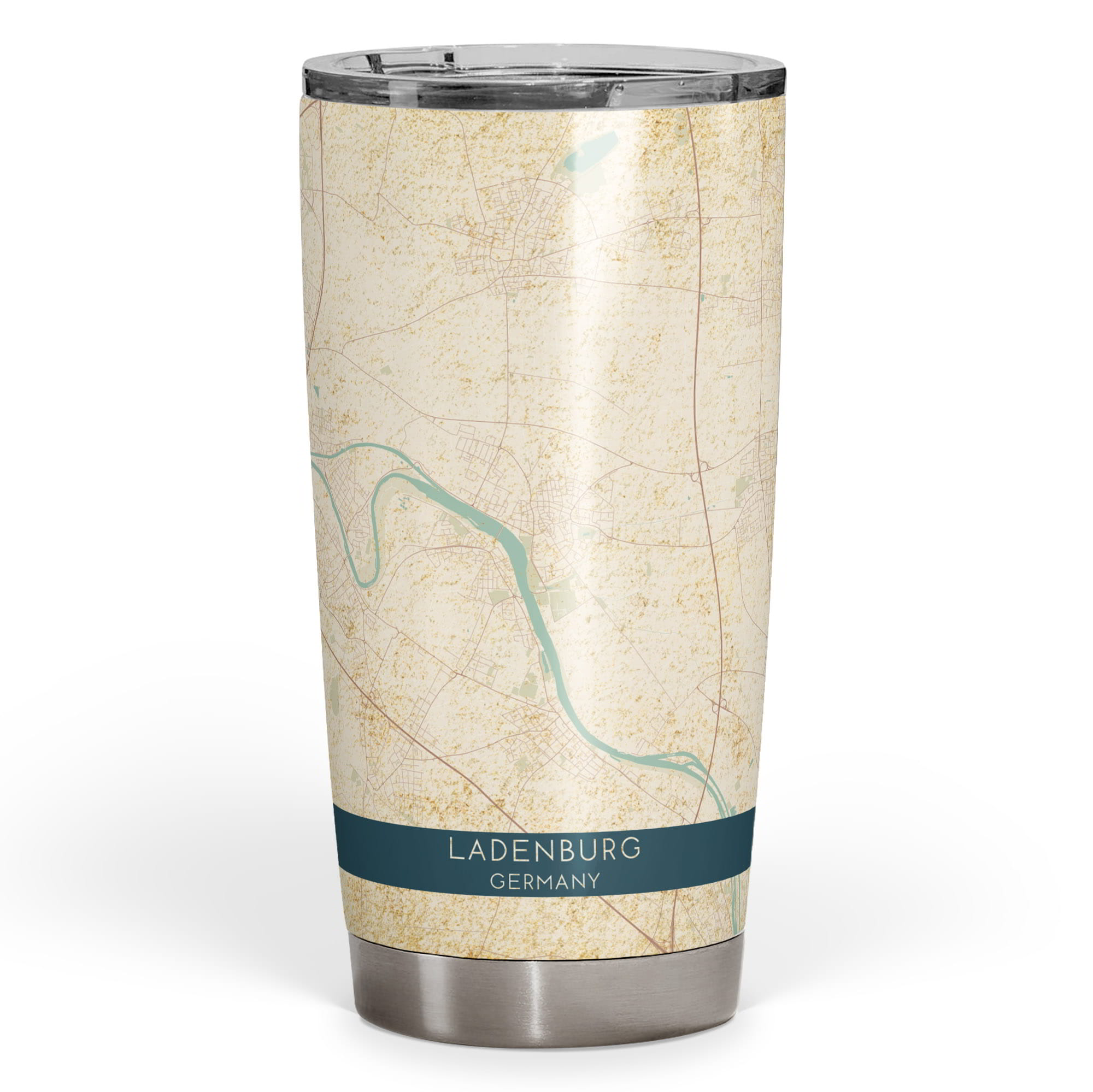 Vintage Ladenburg Germany Map Tumbler - 20oz Stainless Steel Travel ...