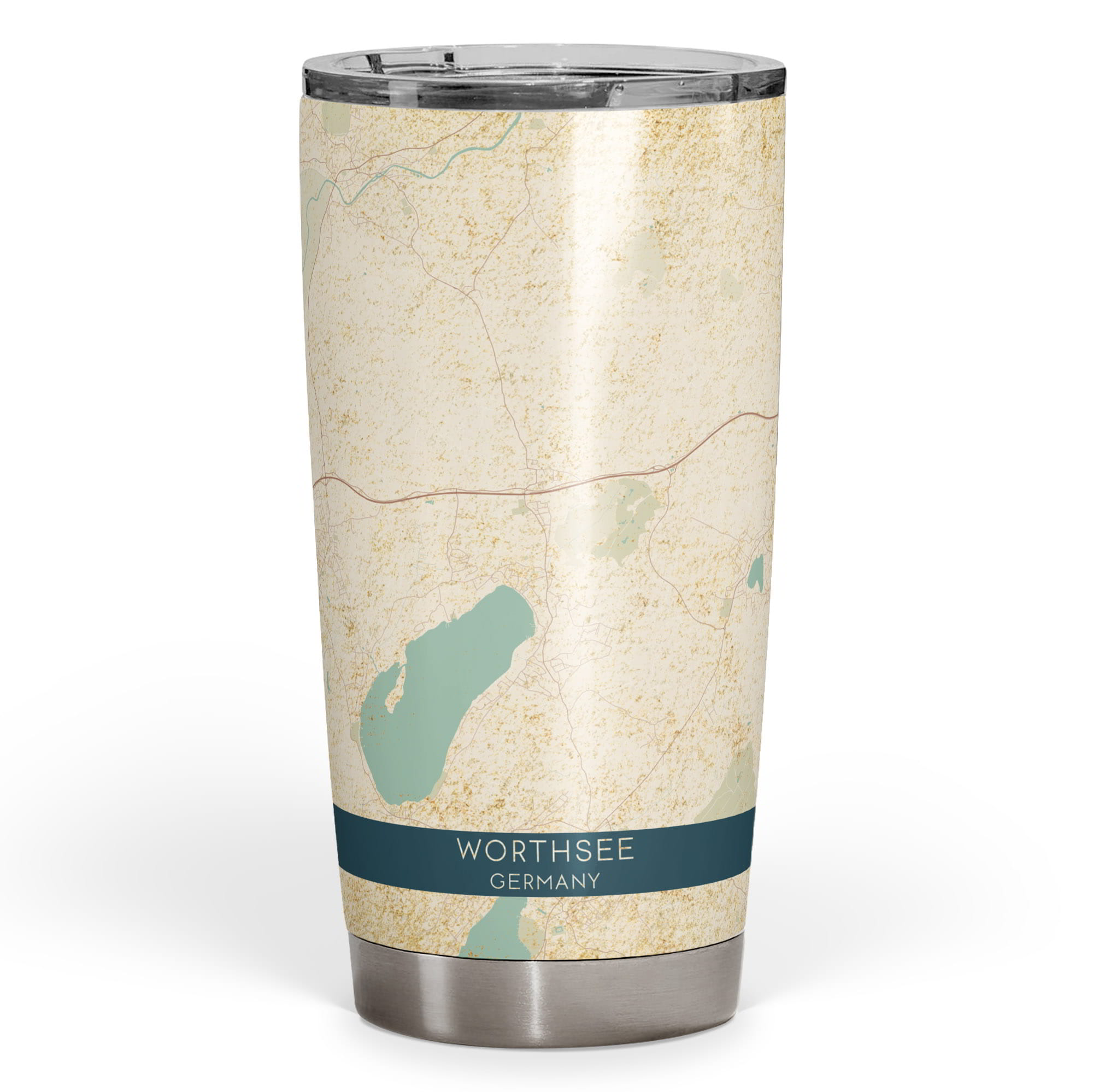 Vintage Worthsee Germany Map Tumbler - 20oz Stainless Steel Travel ...