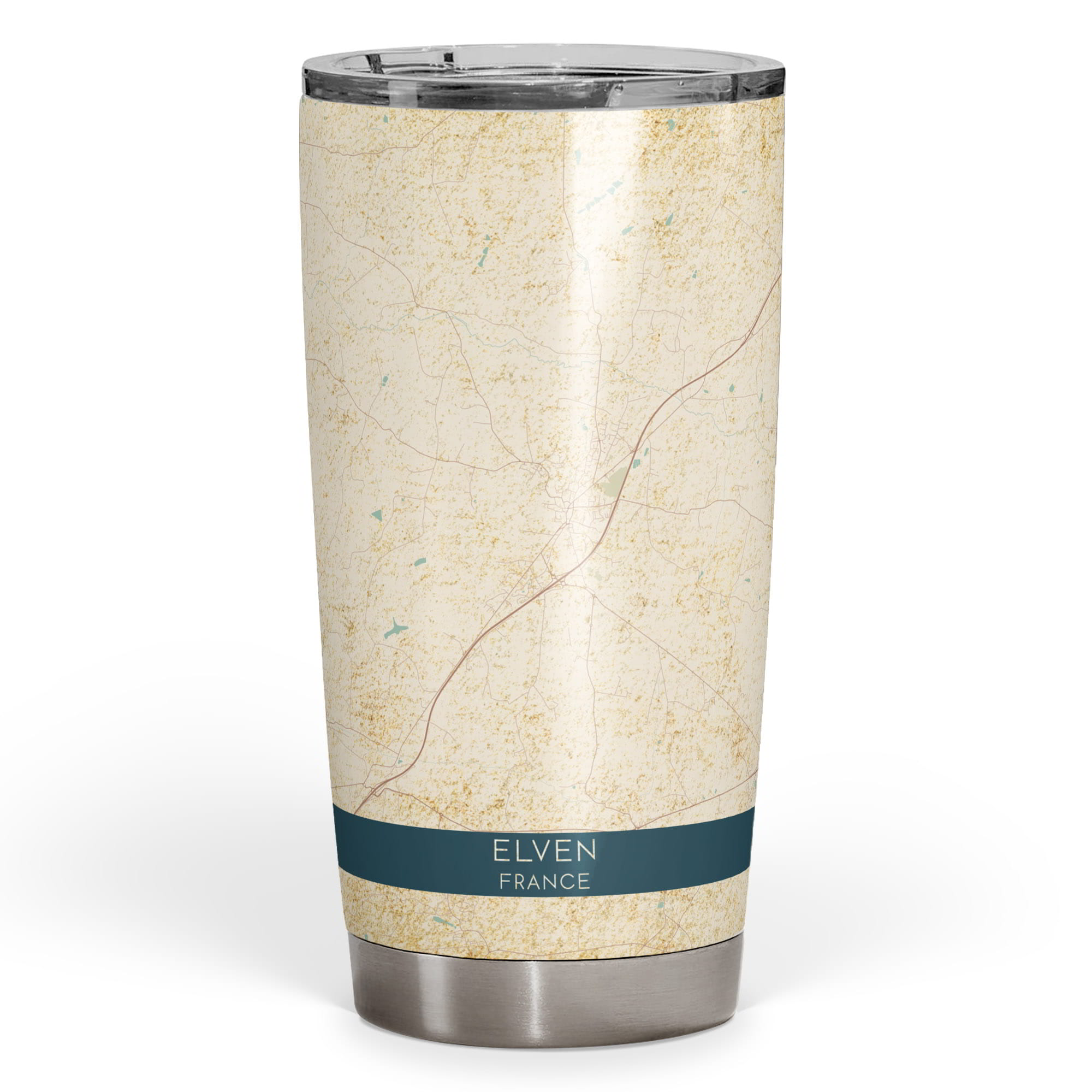 Vintage Elven France Map Tumbler - 20oz Stainless Steel Travel Tumbler ...