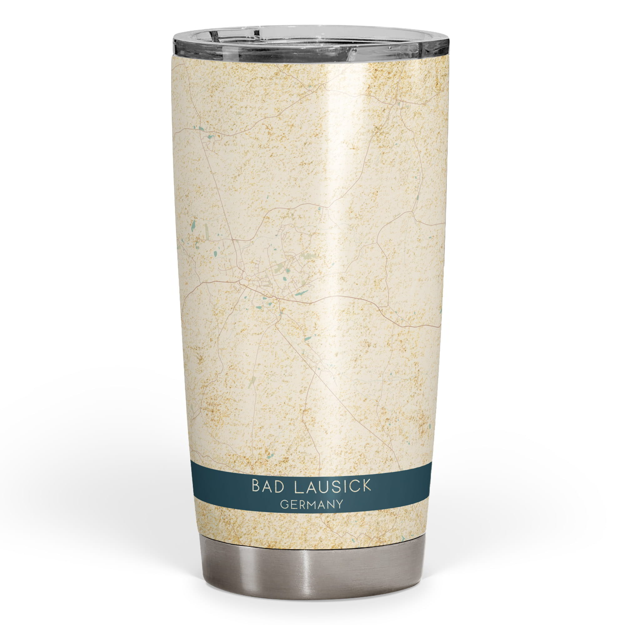 Vintage Bad Lausick Germany Map Tumbler - 20oz Stainless Steel Travel ...