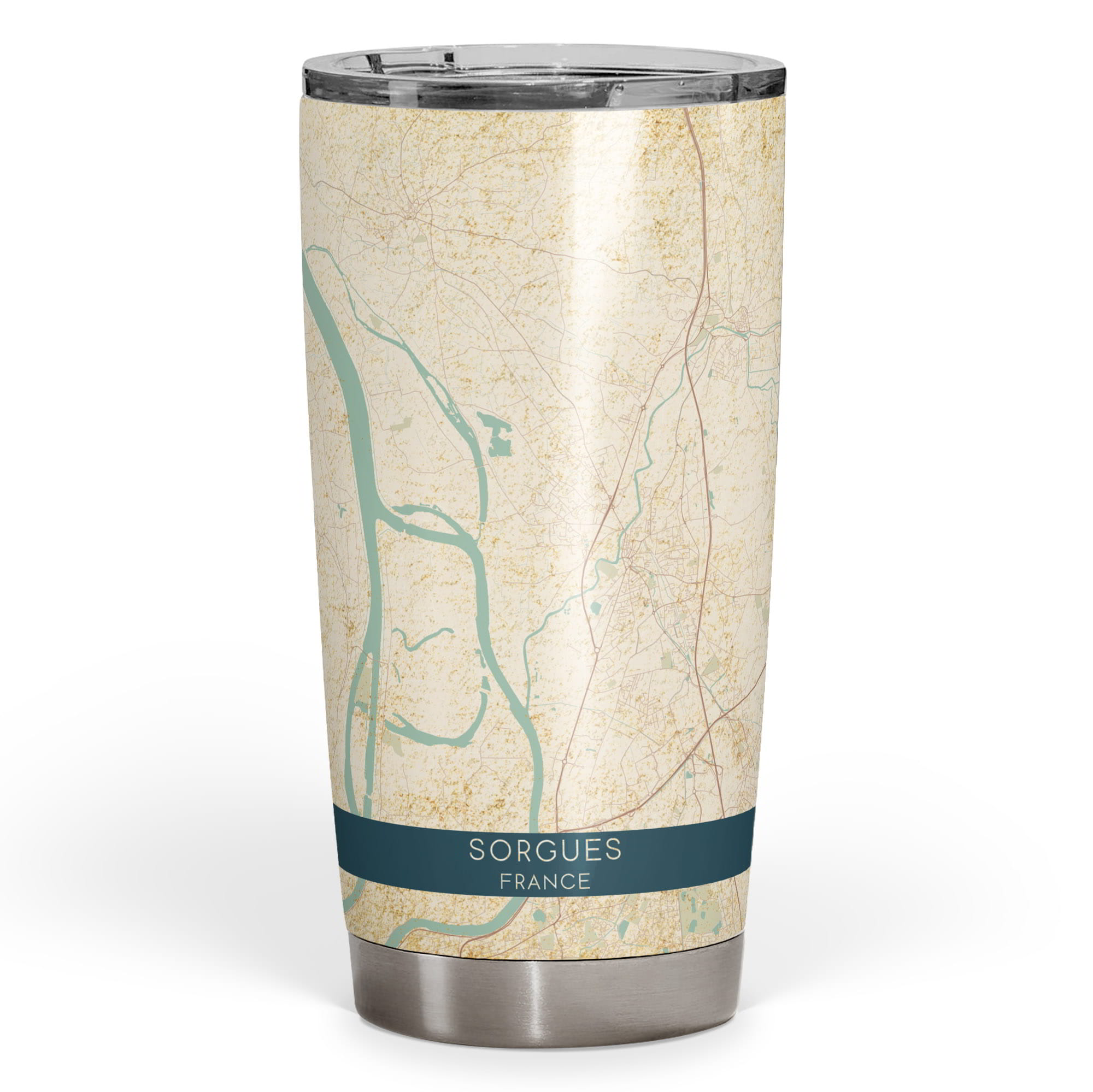 Vintage Sorgues France Map Tumbler - 20oz Stainless Steel Travel ...
