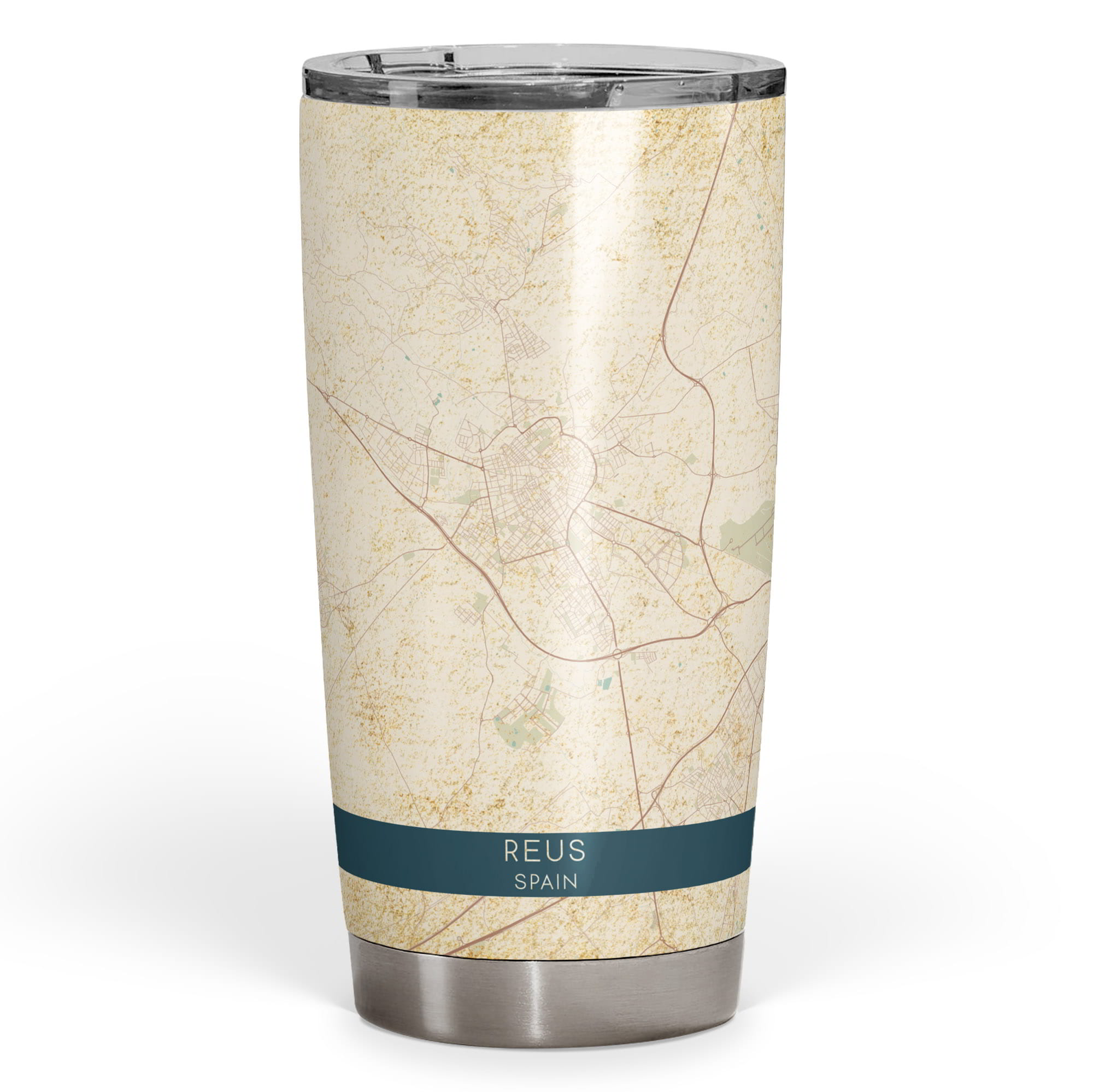 Vintage Reus Spain Map Tumbler - 20oz Stainless Steel Travel Tumbler ...